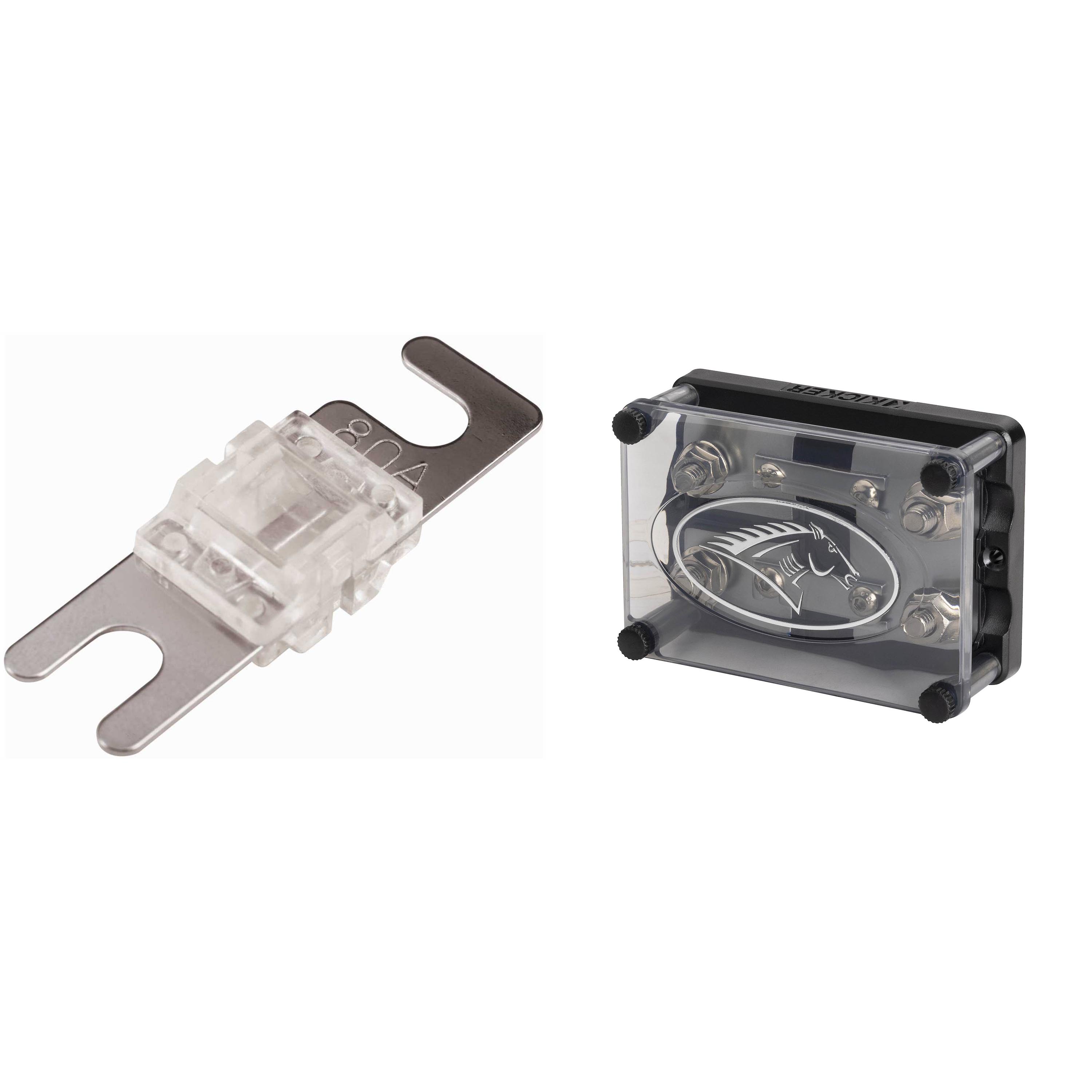 Kicker Warhorse HPFD2 Fused 2-Way Distribution Block & 80 Amp AFS Fuse ...