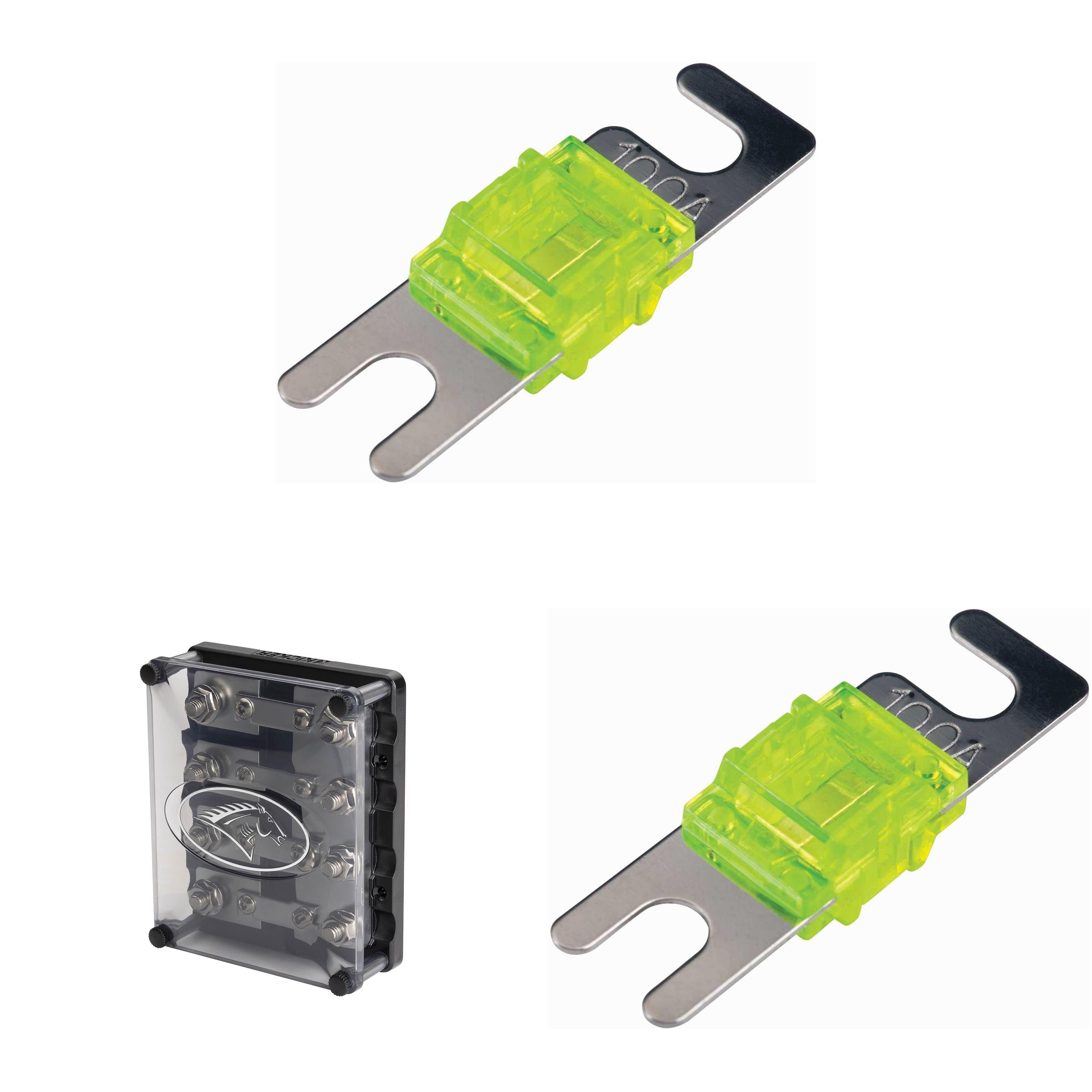 Kicker Warhorse HPFD4 Fused Way Distribution Block & (4 ) AFS 100 Amp ...