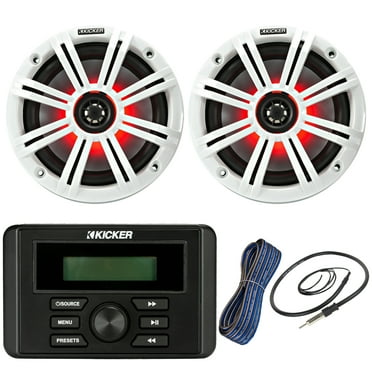Kicker Weather-Resistant Marine Gauge Style Bluetooth USB Receiver ...