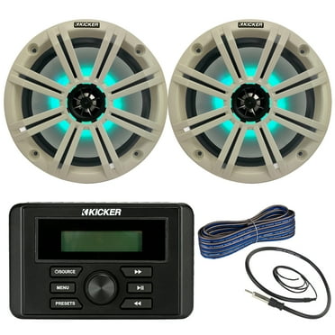 Kicker All-Weather Marine Gauge Style Bluetooth USB Stereo Receiver ...