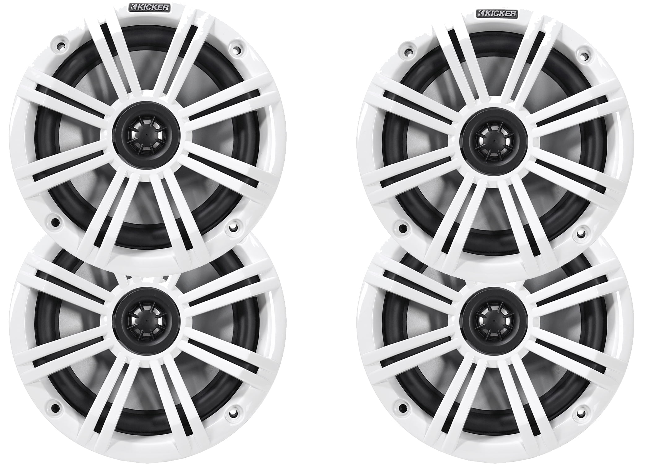 Kicker White OEM Replacement Marine 6.5" Coaxial Speaker Bundle - 4 speakers - Walmart.com