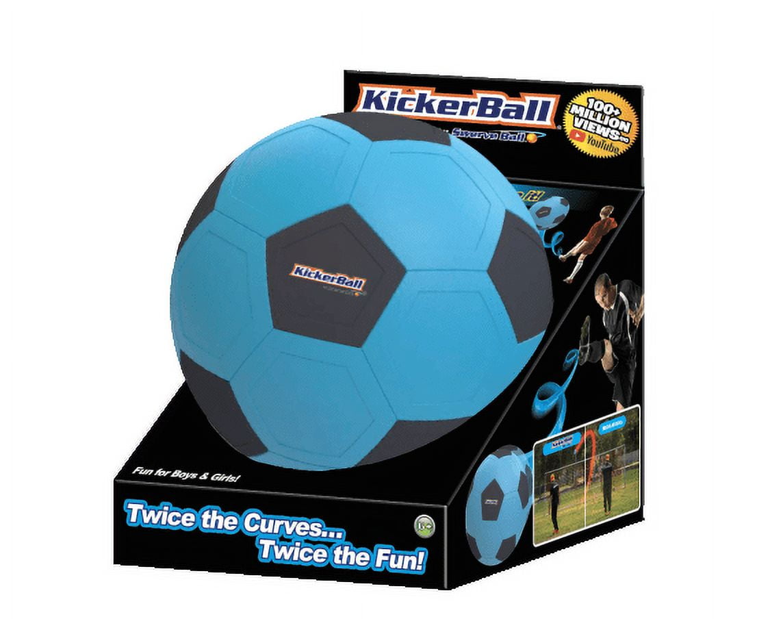 Kickerball Soccer Ball, Trick Ball for Kids, Curves and Swerves, Blue ...