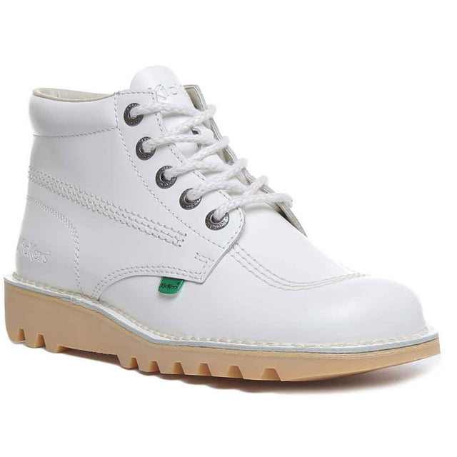Kickers Kick Hi Unisex Lace Up Ankle Boots, White, Size 6F, Quality ...