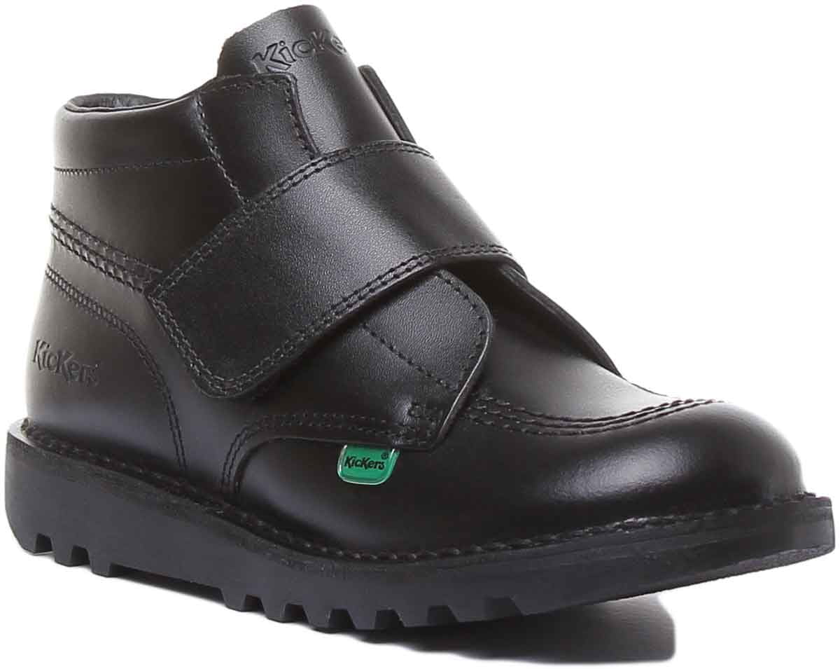 Kickers Kick Kilo Junior's Leather Shoes With Velcro Strap In Blossom ...