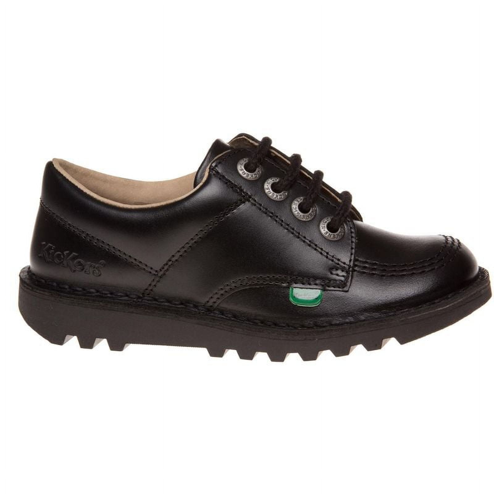 Kickers Kick Lo Kid's Lace Up Leather Shoes In Black Size 3 - Walmart.com