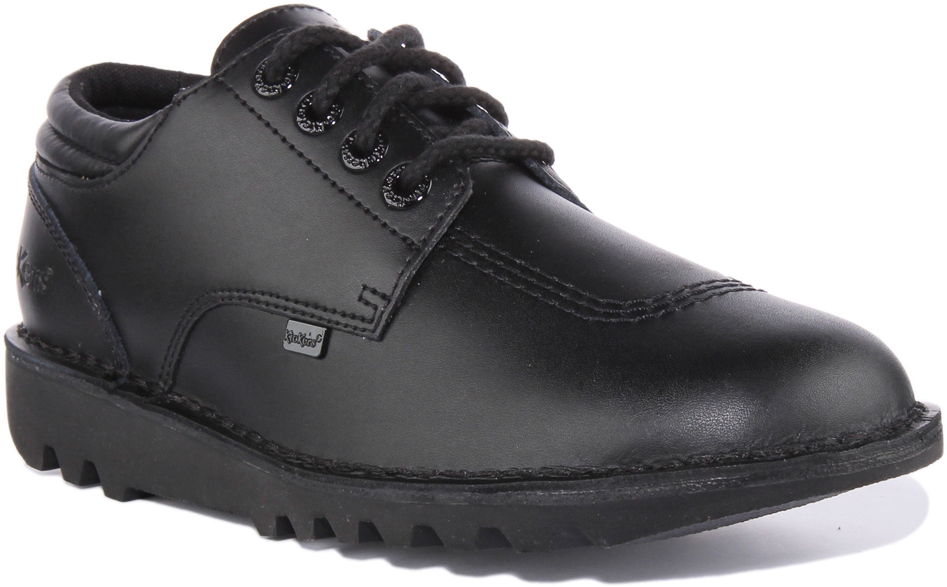Kickers Kick Lo Padded Unisex Lace Up Leather Shoes In Black Size 10M ...