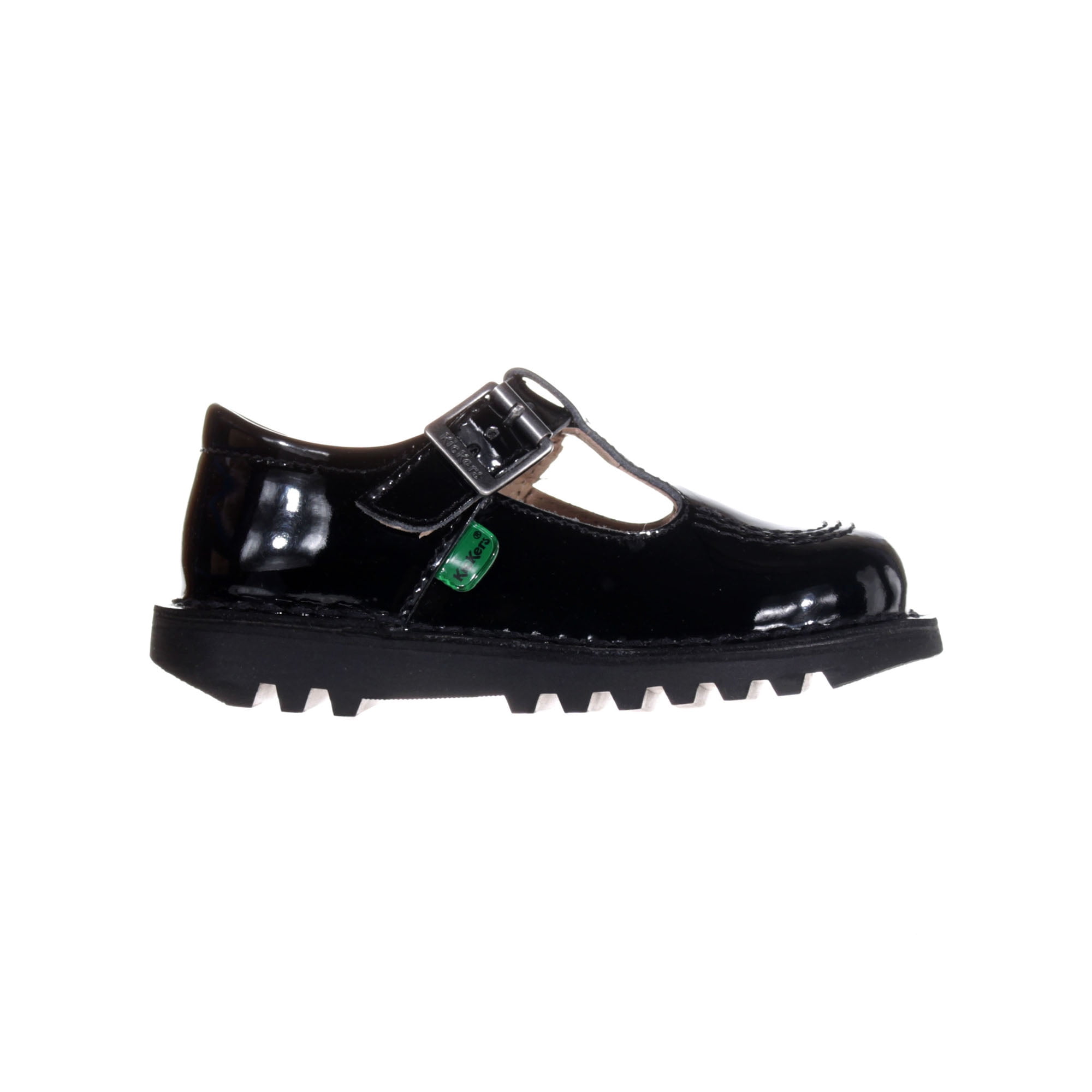 Kickers Kick T Bar Patent Leather Infant Girls Kids School Shoe Black ...