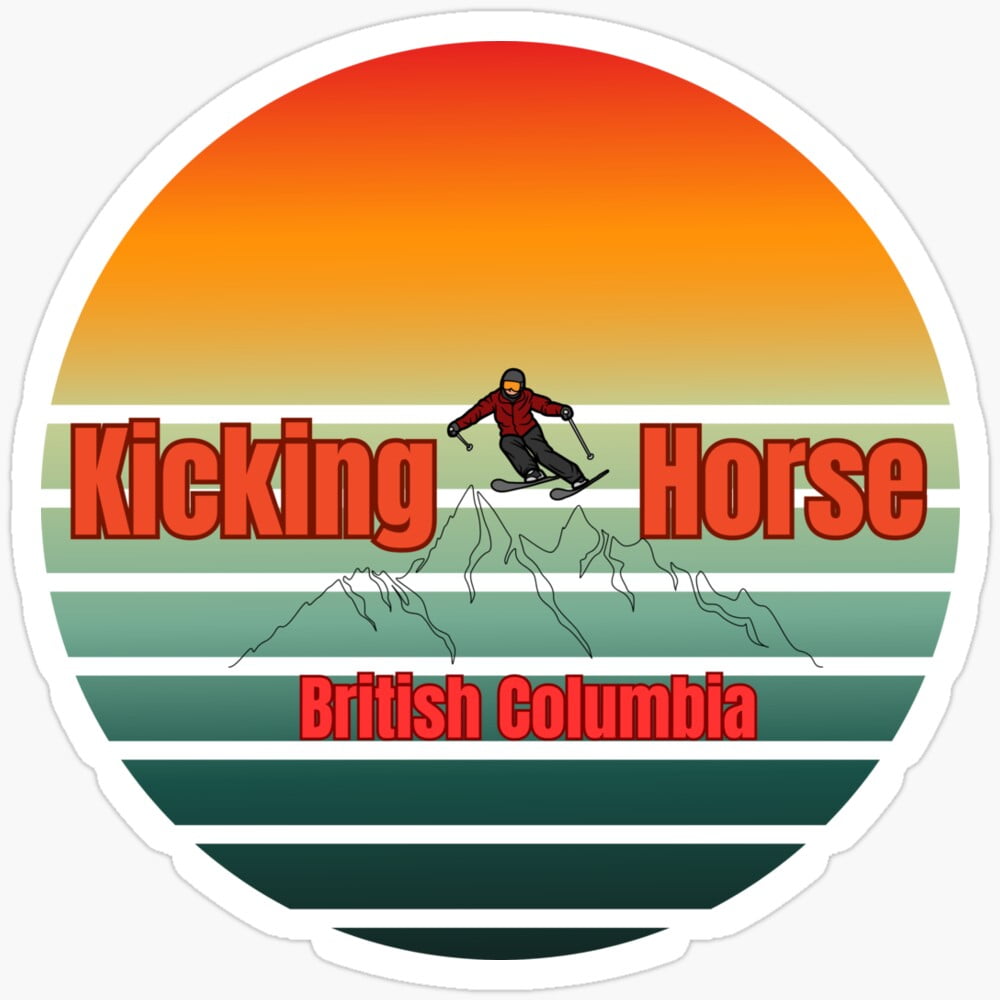 Kicking Horse Mountain -Ski Sticker Phone Decal Water Bottle Stickers ...