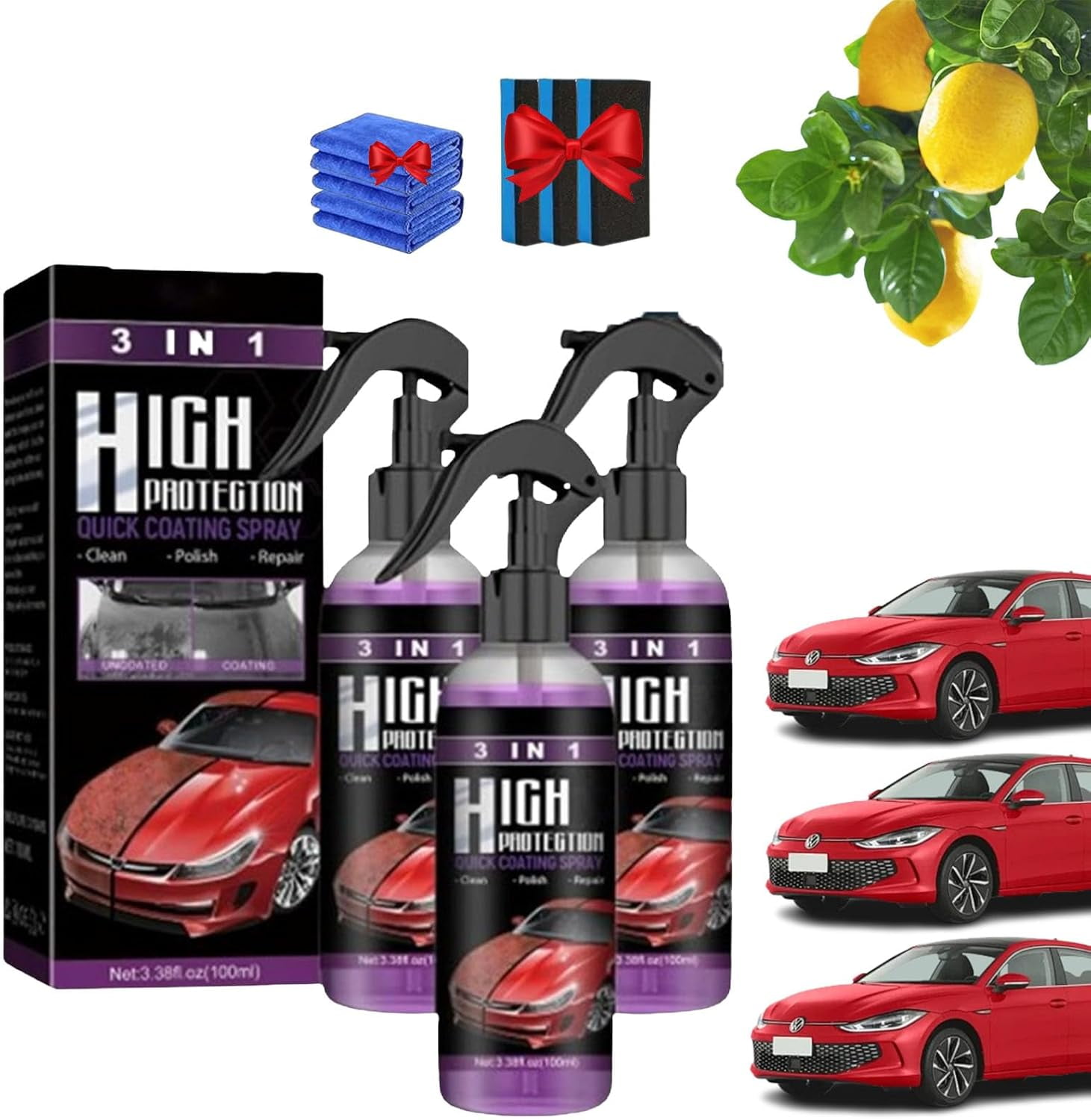 Kicklo Ceramic Coating, Quick Effect Coating Agent for Car with Ceramic 3 in 1 Wax - Ultimate ...