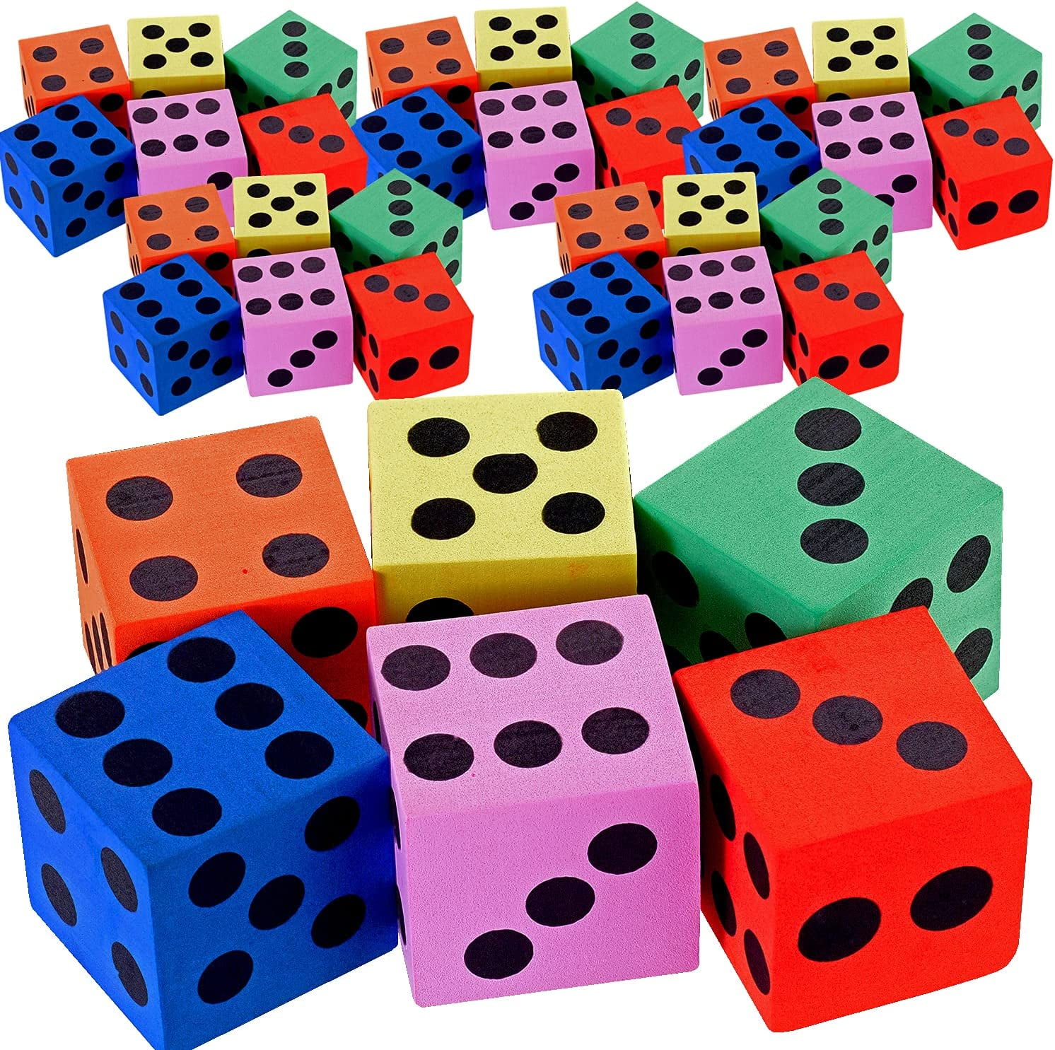 Kicko Big Foam Dice Pack Of 1215 Inch Square, Assorted Colors Playing ...