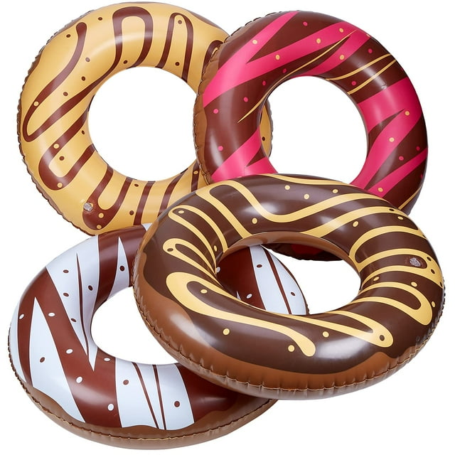 Kicko Inflatable Kids' Pool Float - 4 Pack - 20 Inch - Chocolate Glazed ...
