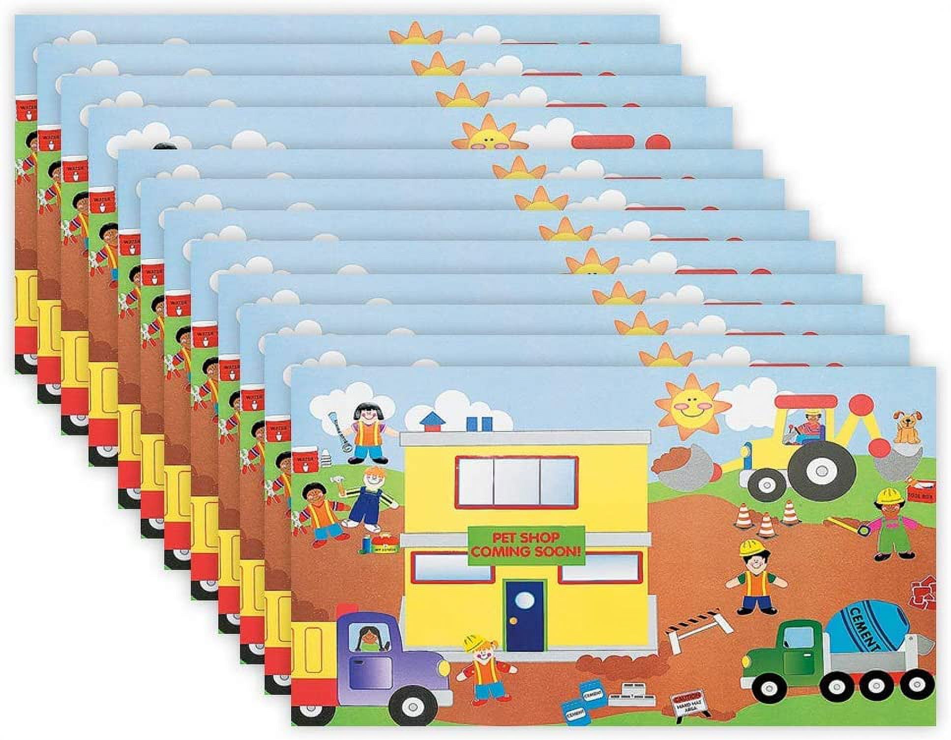 Kicko Make a Construction Site Sticker - Set of 12 Building Stickers ...