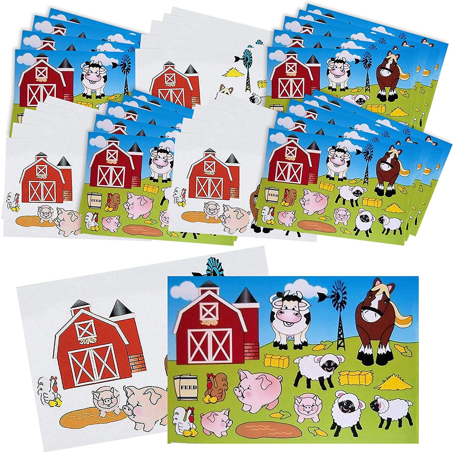 Kicko Make a Farm Sticker - Set of 36 Farmhouse Stickers Scene for ...