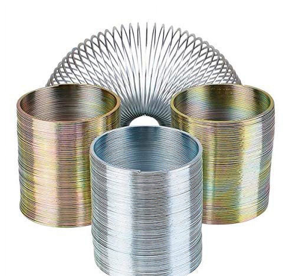 Kicko Metal Coil Spring - Set of 6 - 2 Slinky Walking Springs in Silver ...