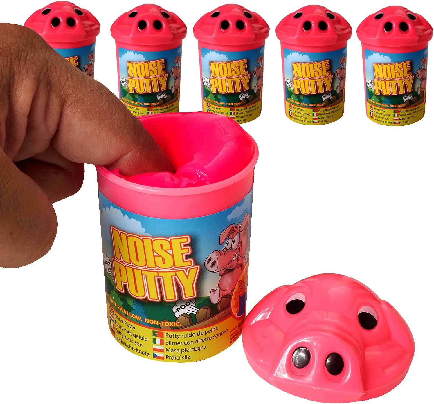 Kicko Pig Putty - Pack of 6 Various Colored Noise Putty with 3.75 Inch ...