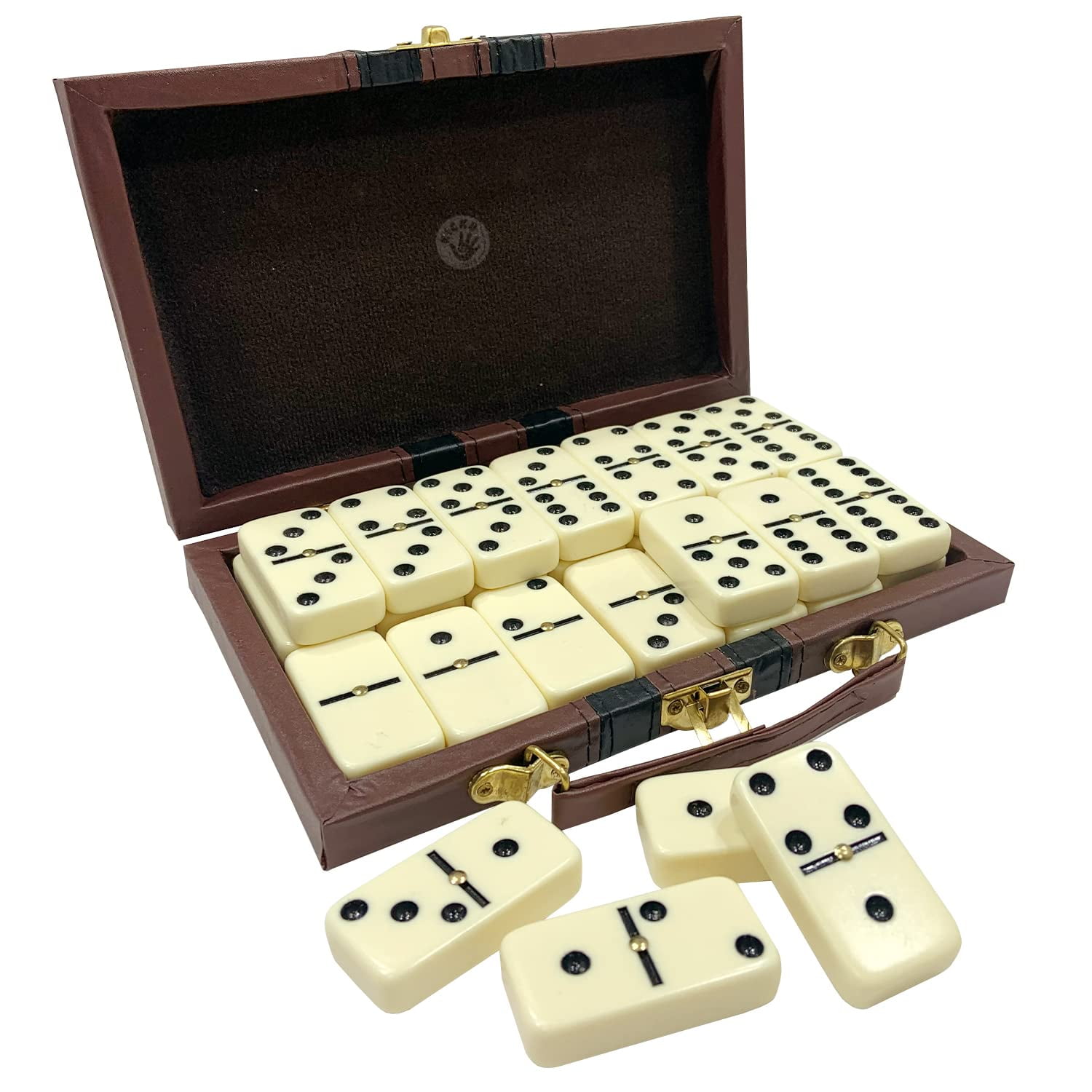 Kicko Jumbo Double Six Domino Set - 28 Thick Pieces in Wooden Box ...