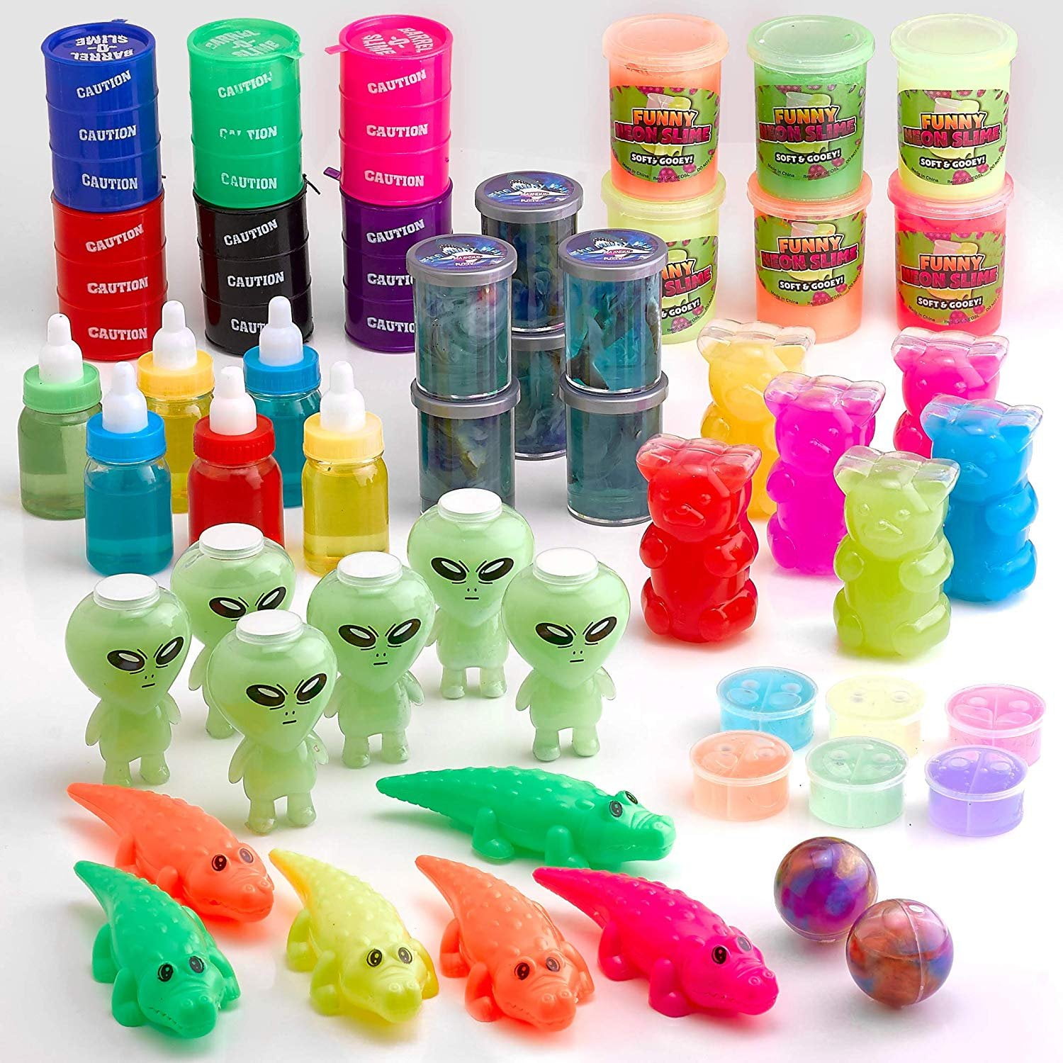 Kicko Putty and Slime Mega Pack - 50 Piece Assortment - Bottles and ...
