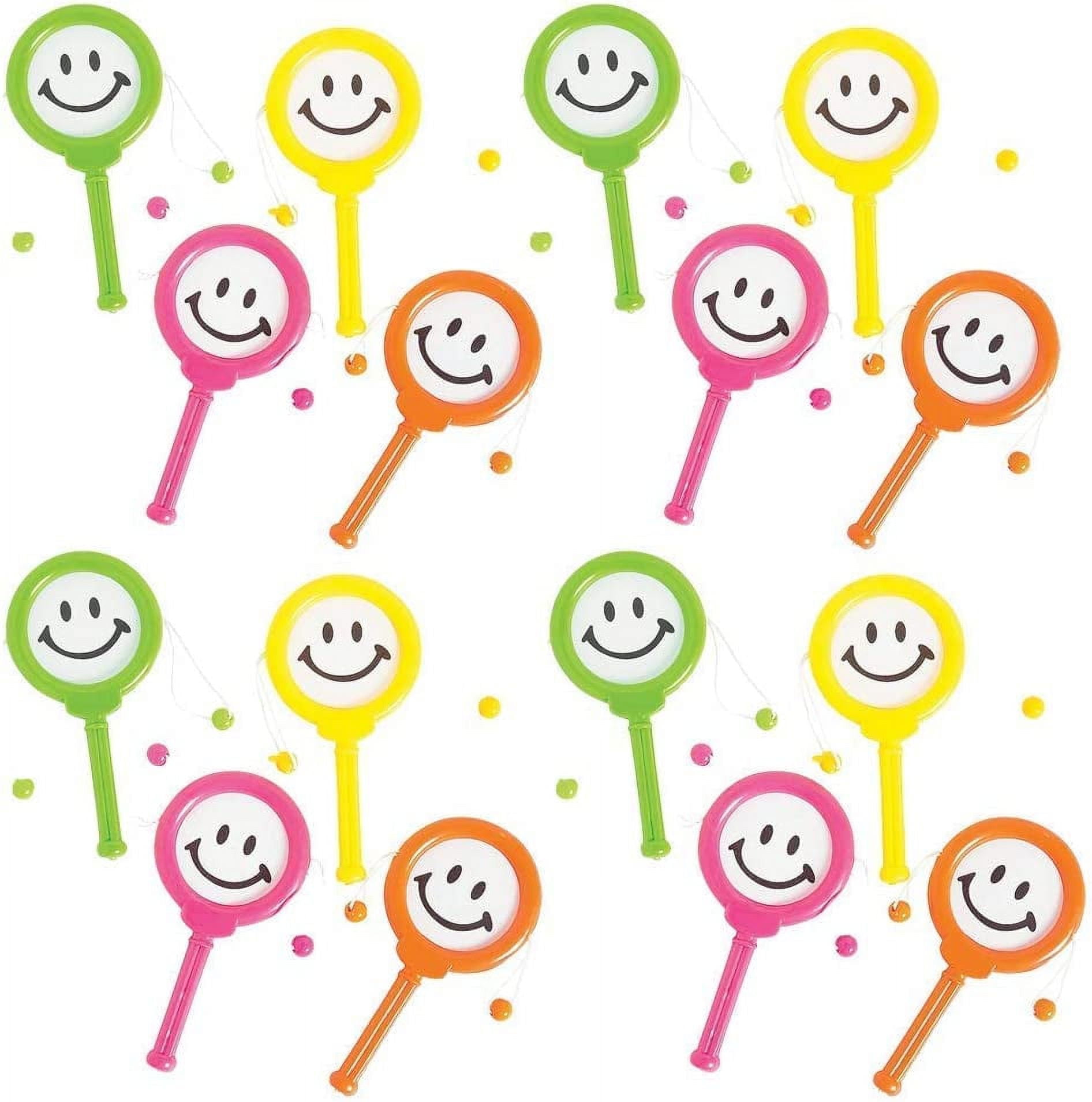 Kicko Smiley Face Drum Noise Maker - Pack of 16-4 Inches Assorted ...