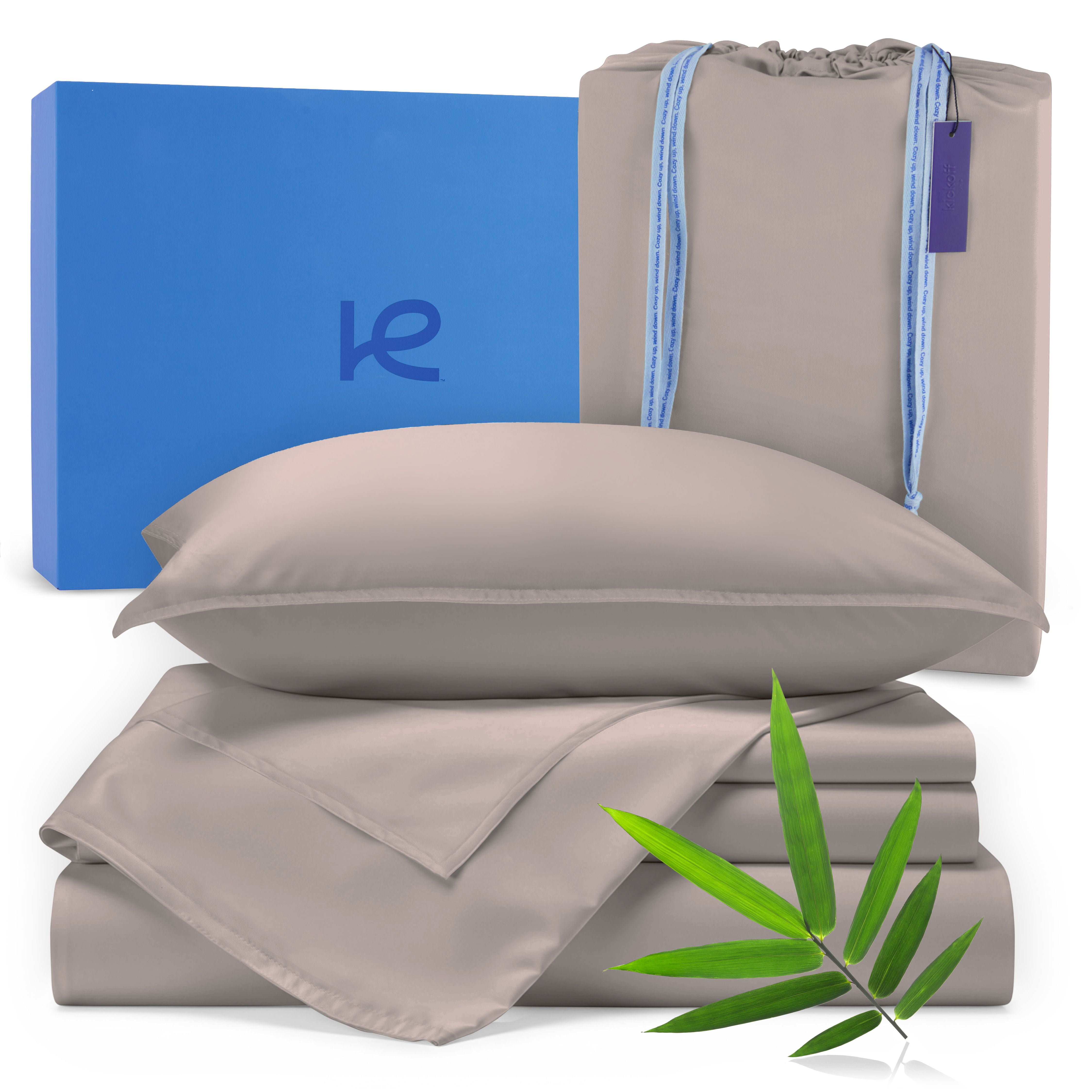 Kickoff Viscose Bamboo Sheets King Size 4-pc 100% Organic Bamboo ...