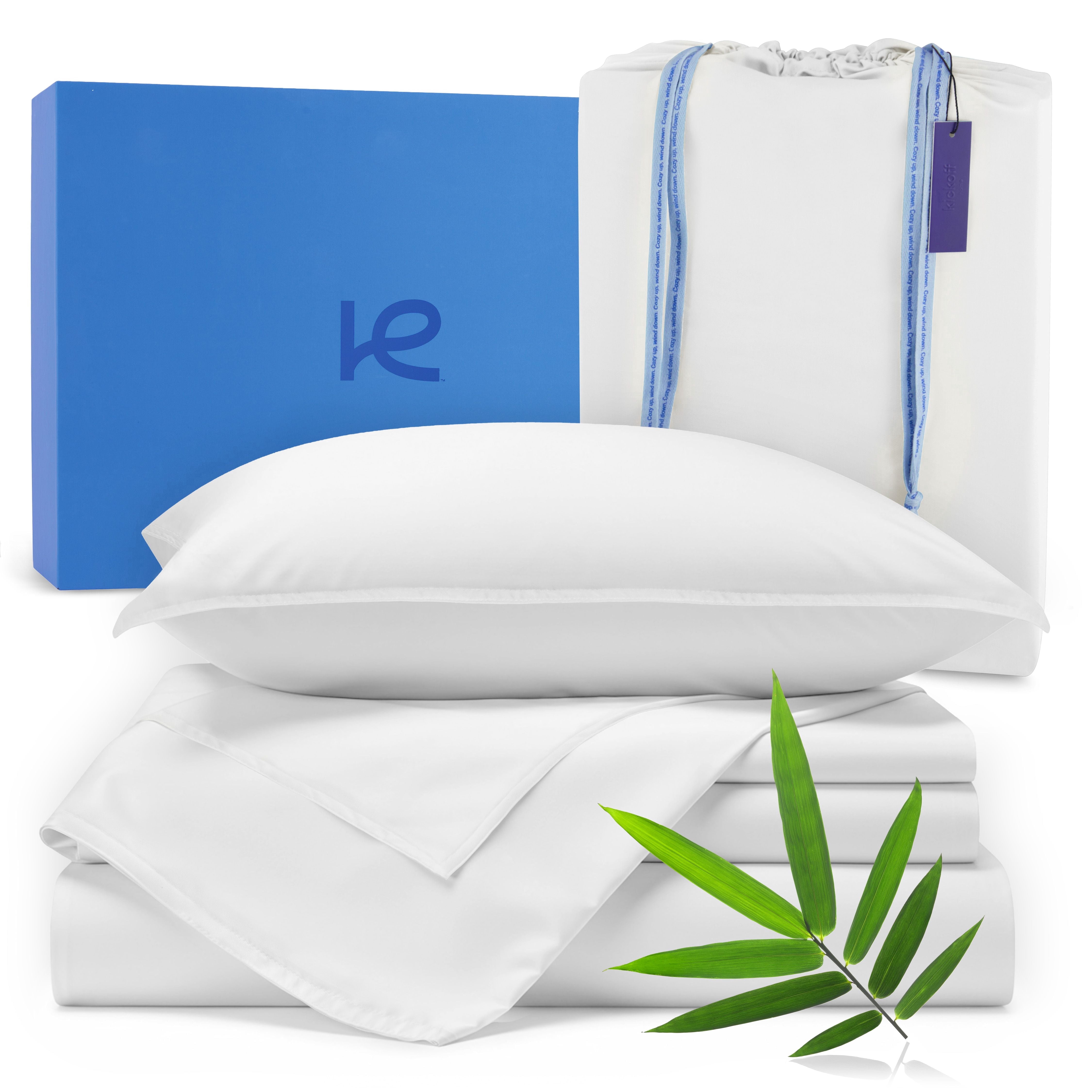 Kickoff Viscose Bamboo Sheets Queen Size 4-pc 100% Organic Bamboo ...