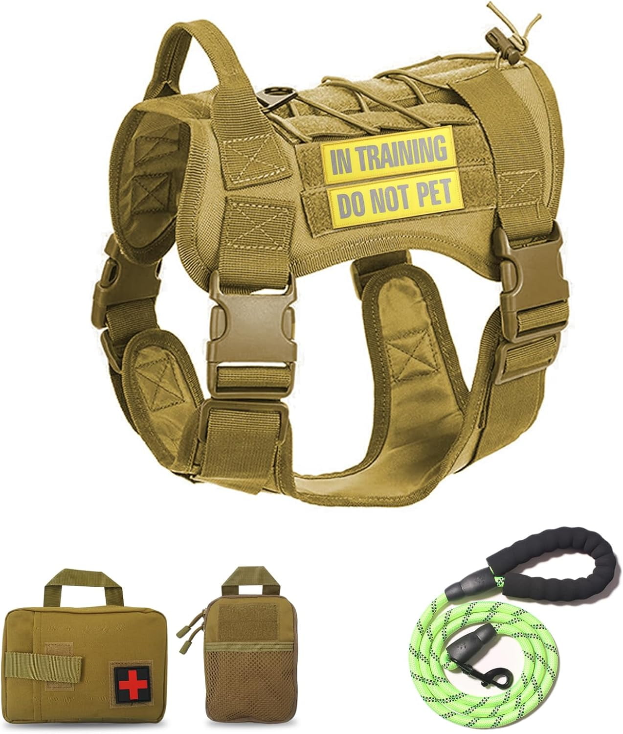 Kickred Dog Harness and Dog Leash Set with 2 Reflective Patches, No ...