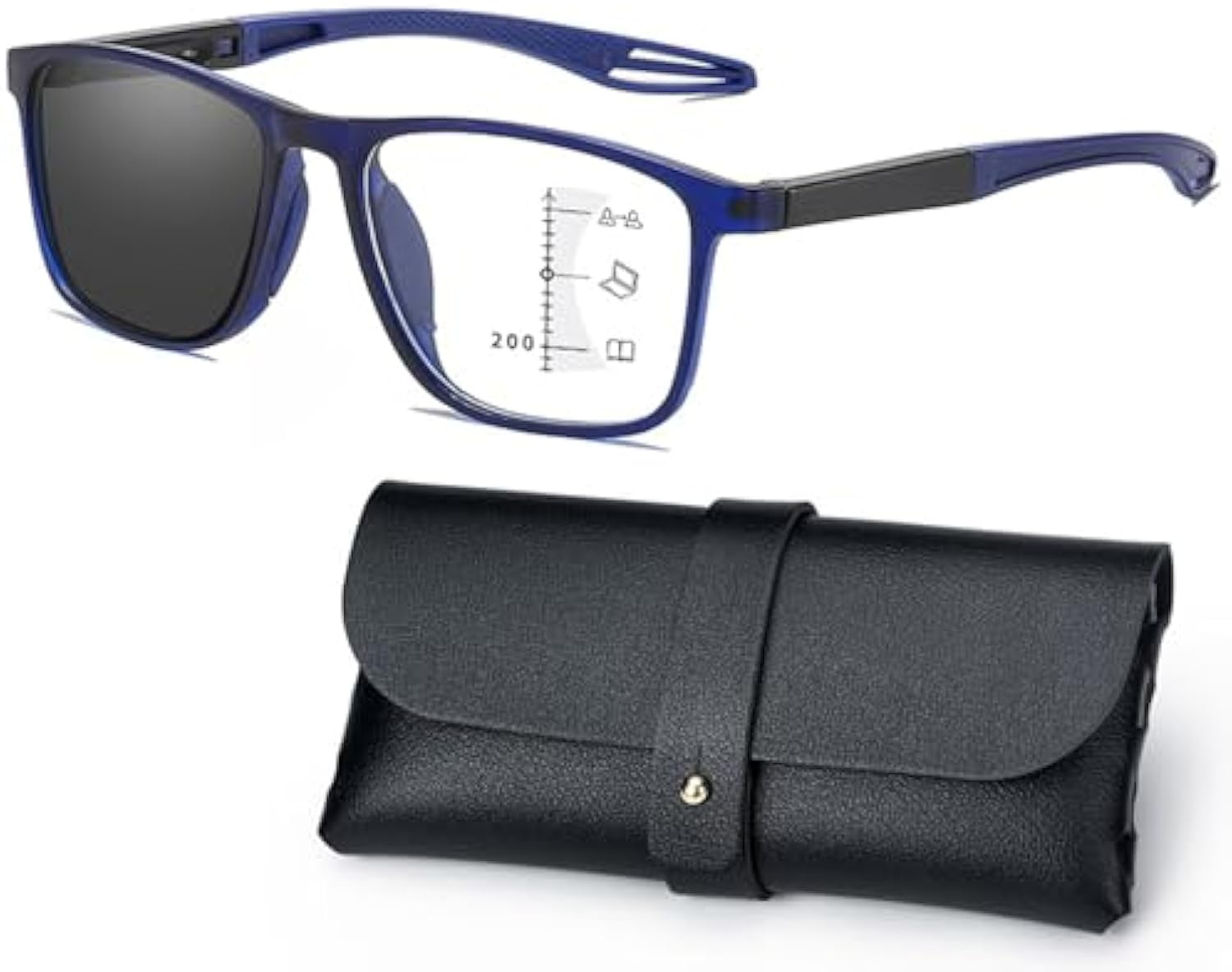 Kicks Reading Glasses Men, Kicks Sports Tr Square Frame Ultra-Light ...