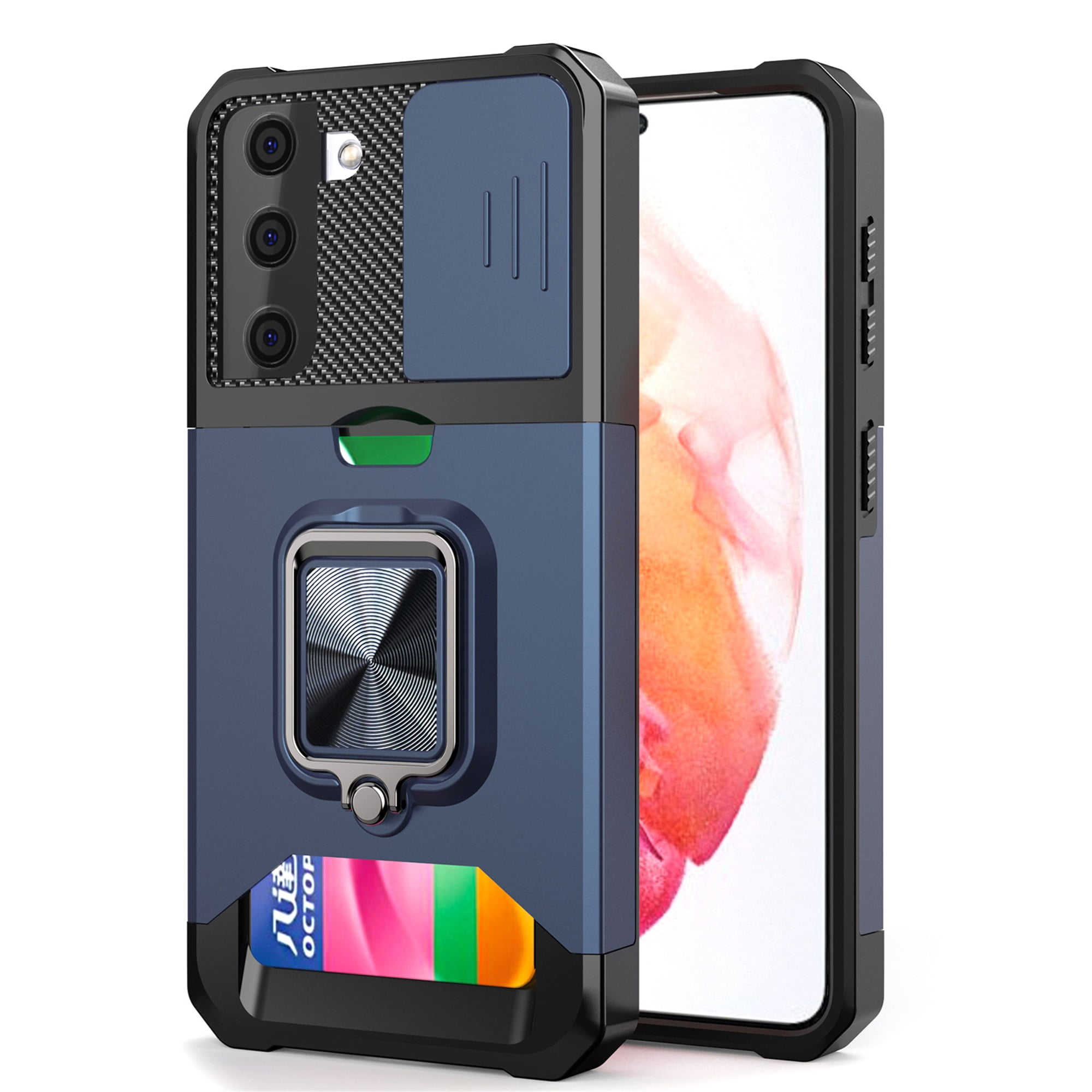 Kickstand Case for Samsung Galaxy S22 Ultra, Dteck Slide Cover Heavy ...