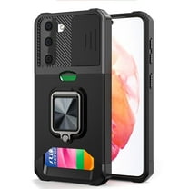 Kickstand Case for Samsung Galaxy S22 Ultra, Dteck Slide Cover Heavy Duty Armor with Rotate Ring ...