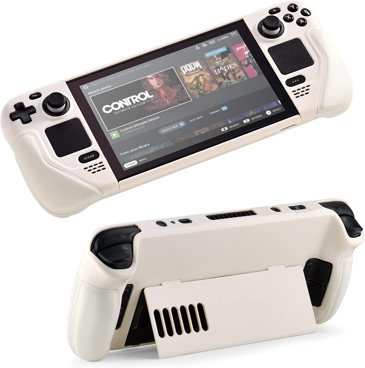 Kickstand Case for Steam Deck White Red - Protective and Reliable ...