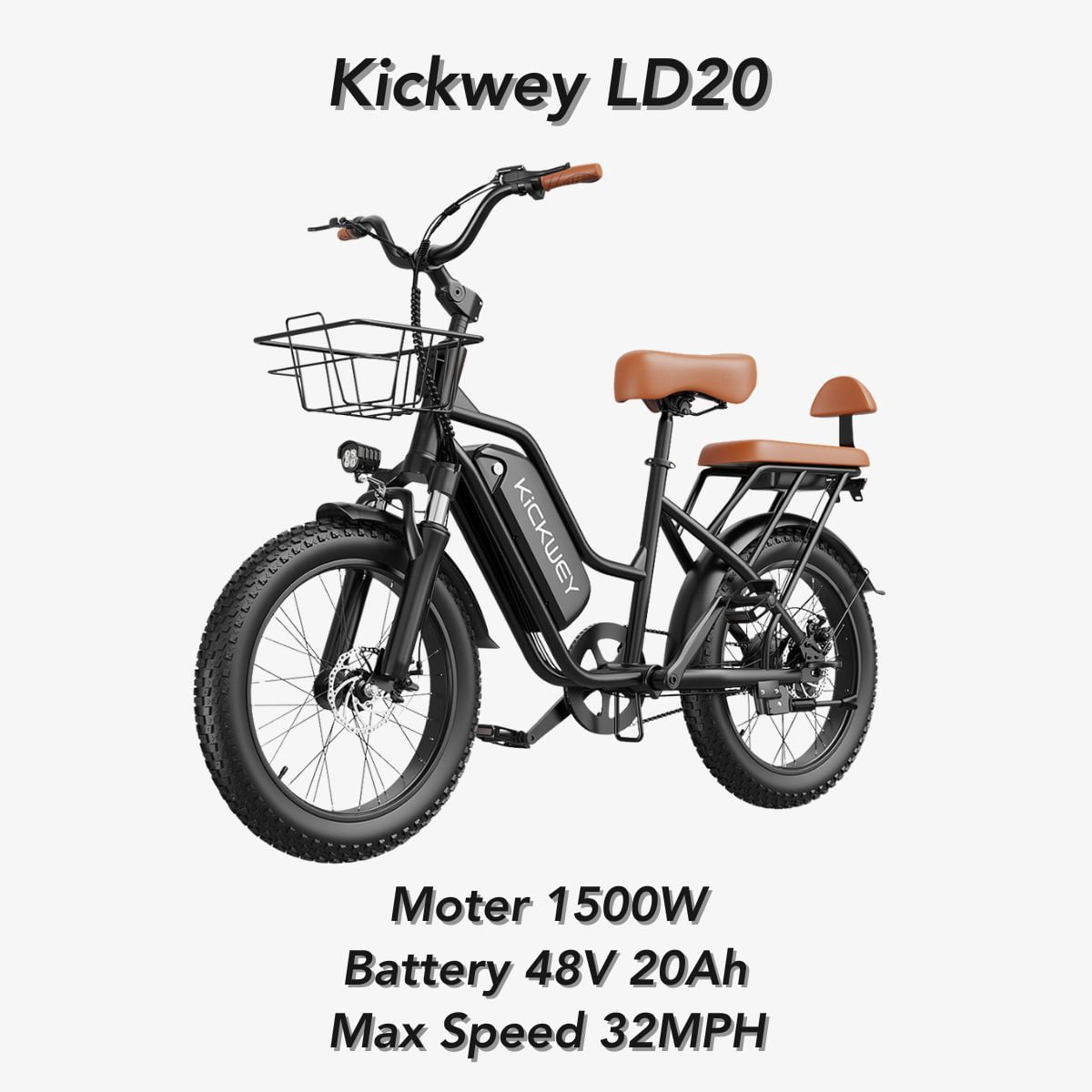 Kickwey LD20 48V 1500W UL2849 Mountain Bike for Adults Off-Road ...