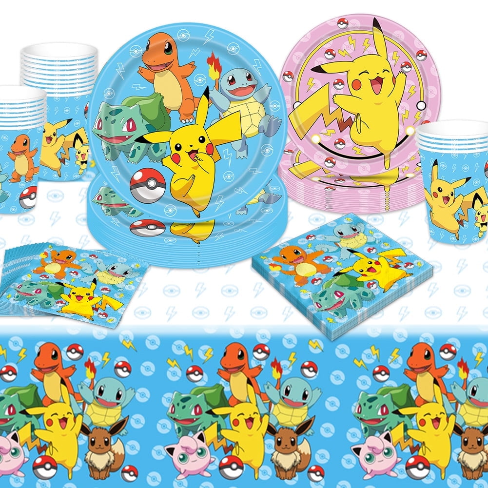 Kicpot 69PCS Pokemon Birthday Plates and Napkins Party Supplies ...