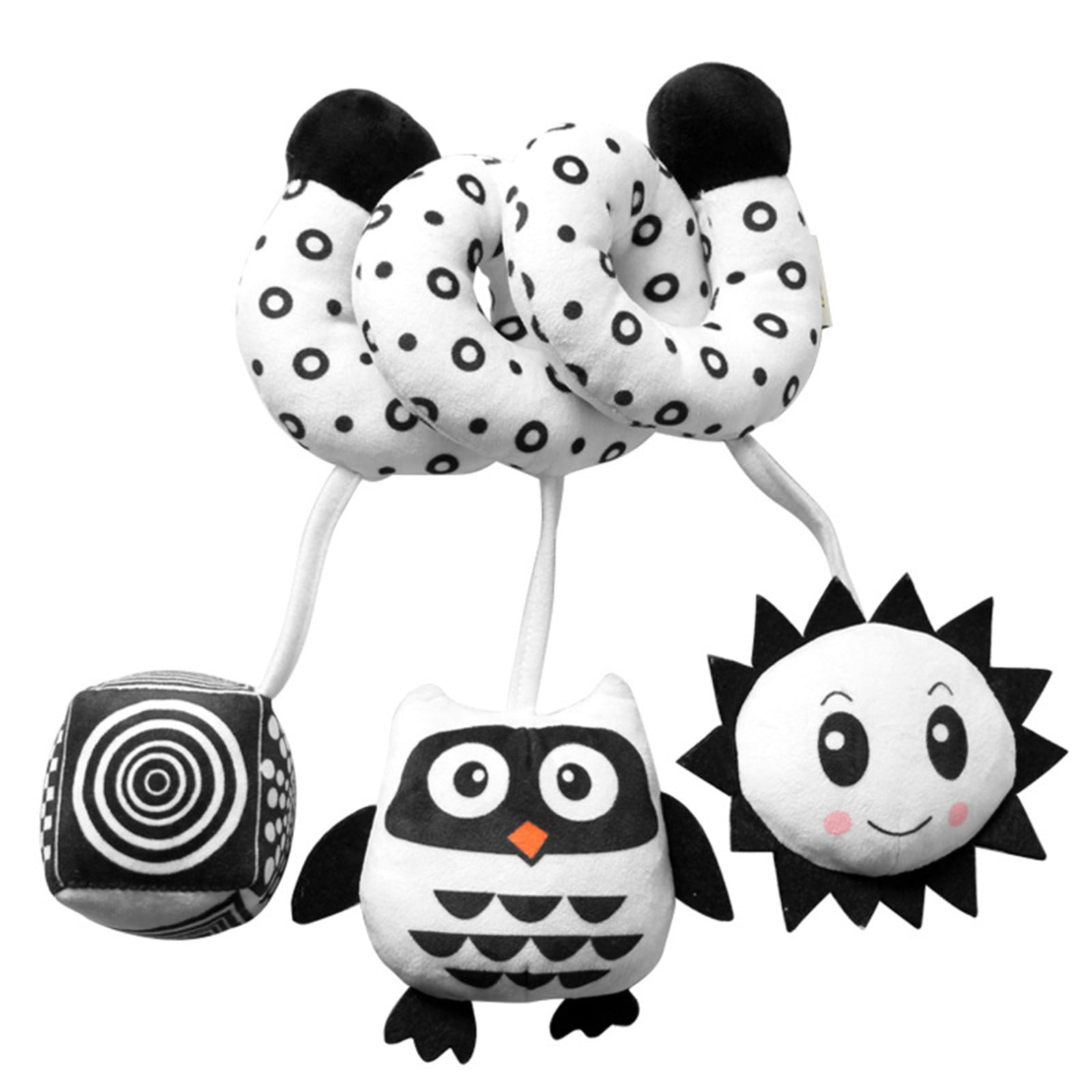 Kid Activity Black White Spiral Hanging Plush Animal Toy Hanging Child ...