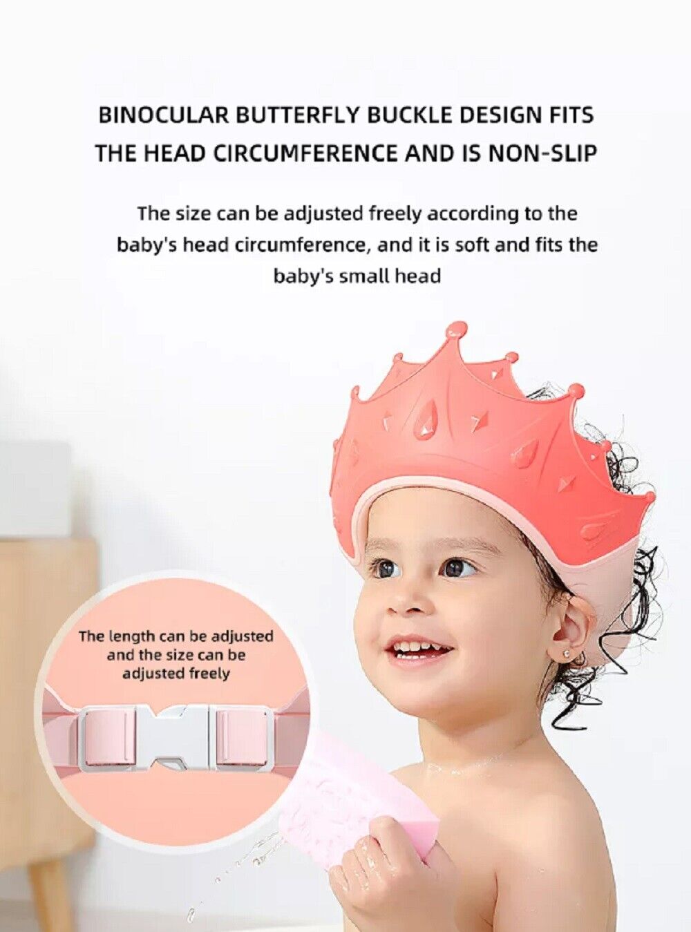 Kid Adjustable Shower Cap - Bath Shampoo Visor Hat, Hair Shield, Water ...