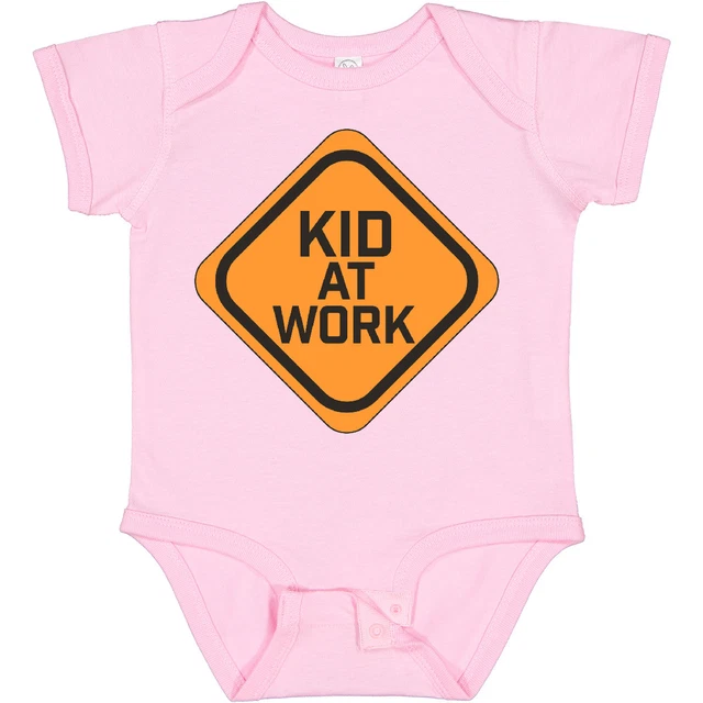 Kid At Work Construction Sign Baby Bodysuit Children Worker Builder ...