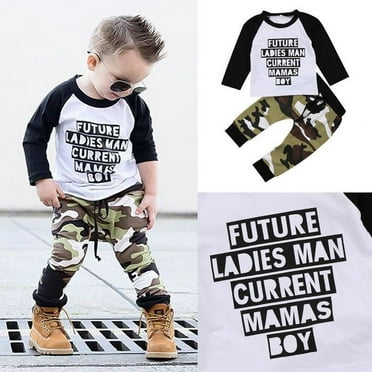 Fashion Toddler Kids Boys Tops T-shirt Camo Pants 2Pcs Outfits Set Clothes Fit For 1-6T ...