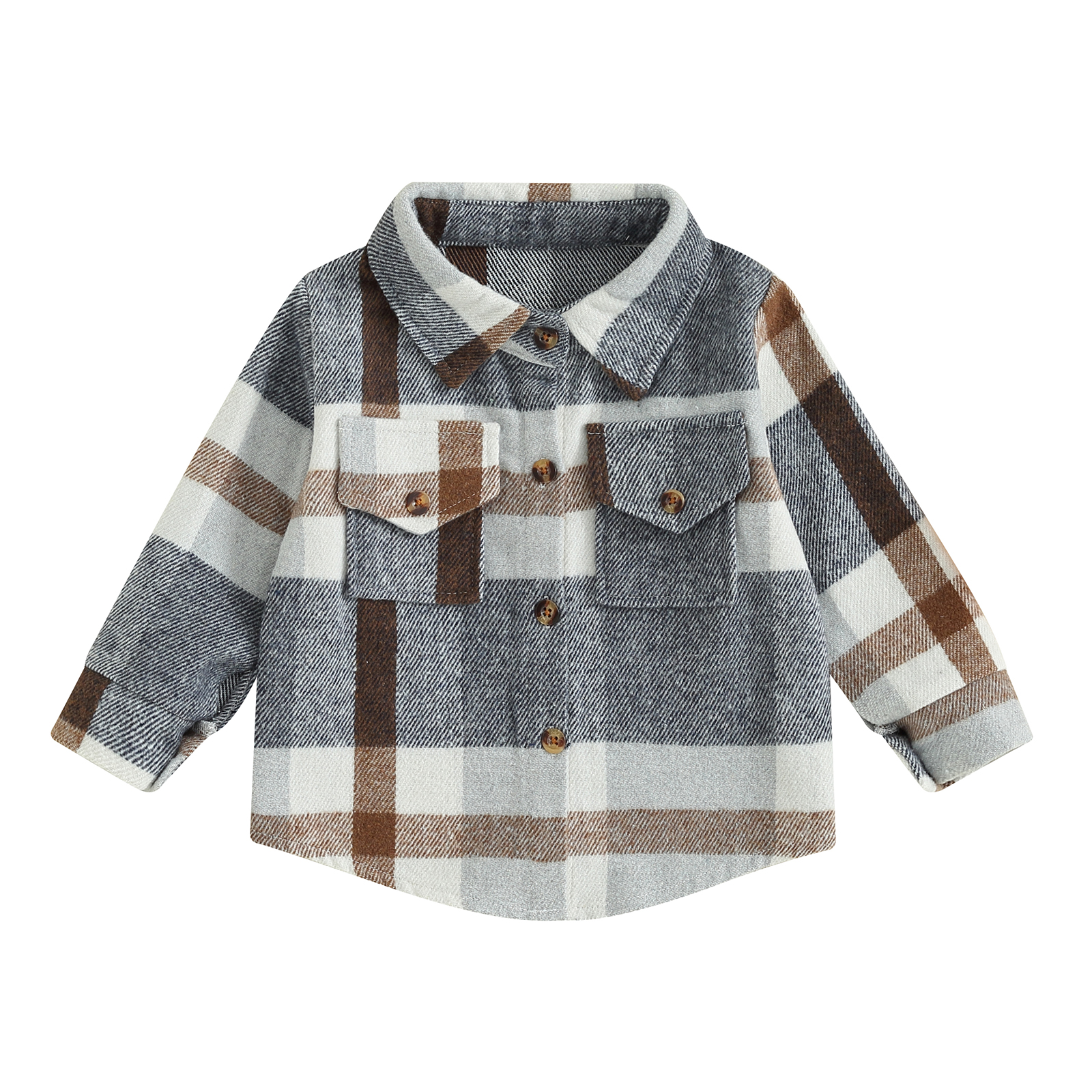 Kid Baby Boy Girl Cotton Plaid Shirt Jacket 6M 12M 18M 24M 3Y 4Y Infant ...