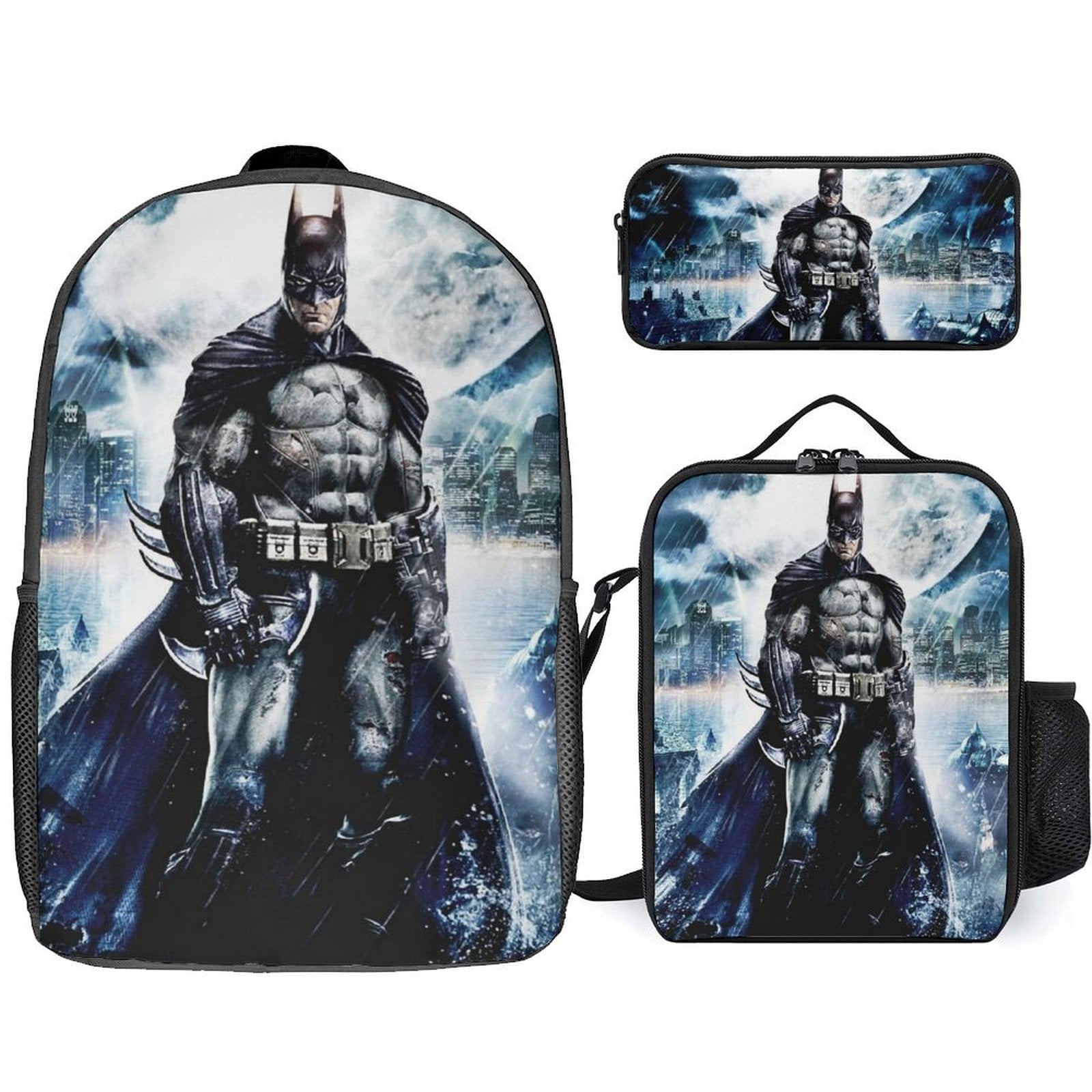 Kid Batman School Bag 3 Piece Backpack Set With Lunch Box And ...
