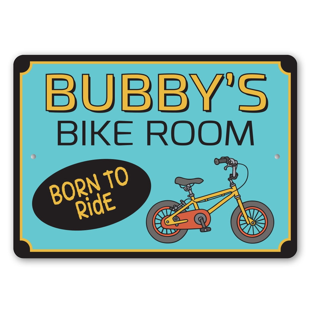 Kid Bike Room Aluminum Metal Decor Sign - 4x18 inches - Walmart.com