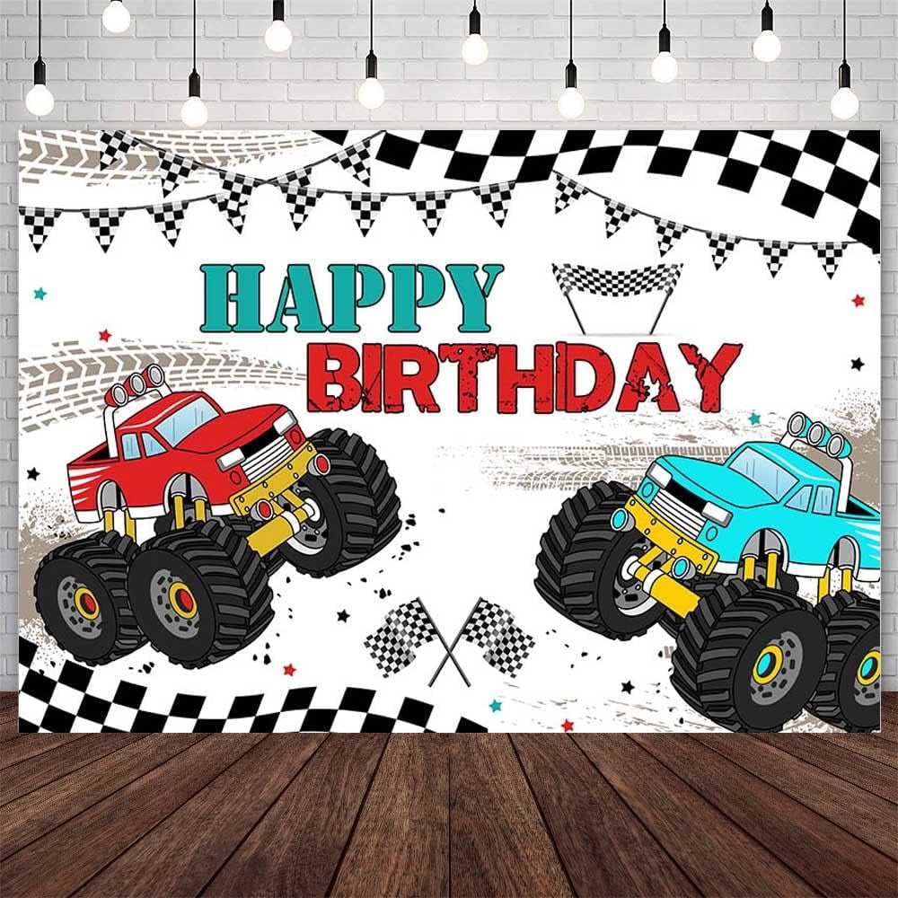Kid Birthday Backdrop Truck Themed Birthday Photography Background Car ...