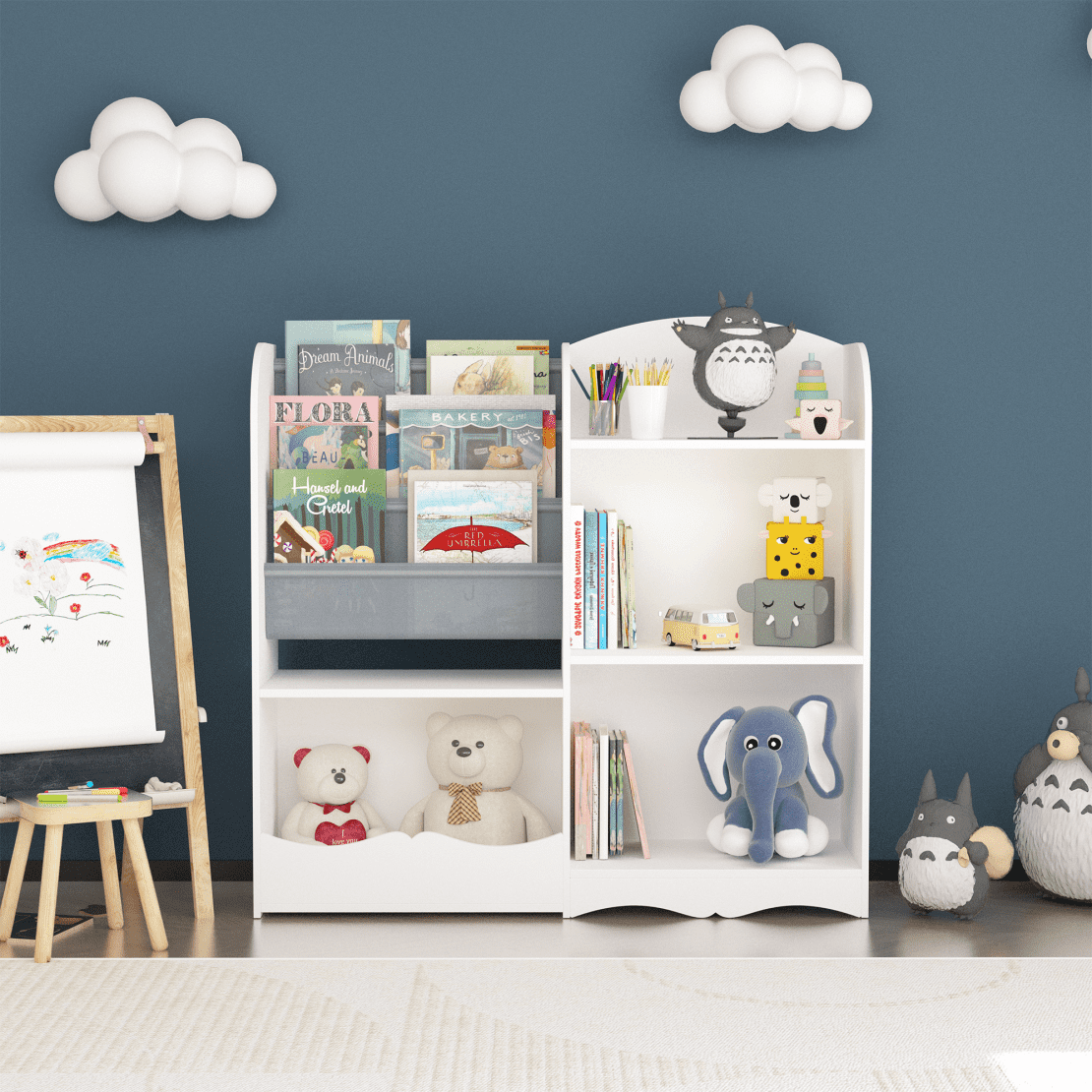 Kid Bookcase, Book Display Shelf Kids Bookshelf Storage Book Rack ...