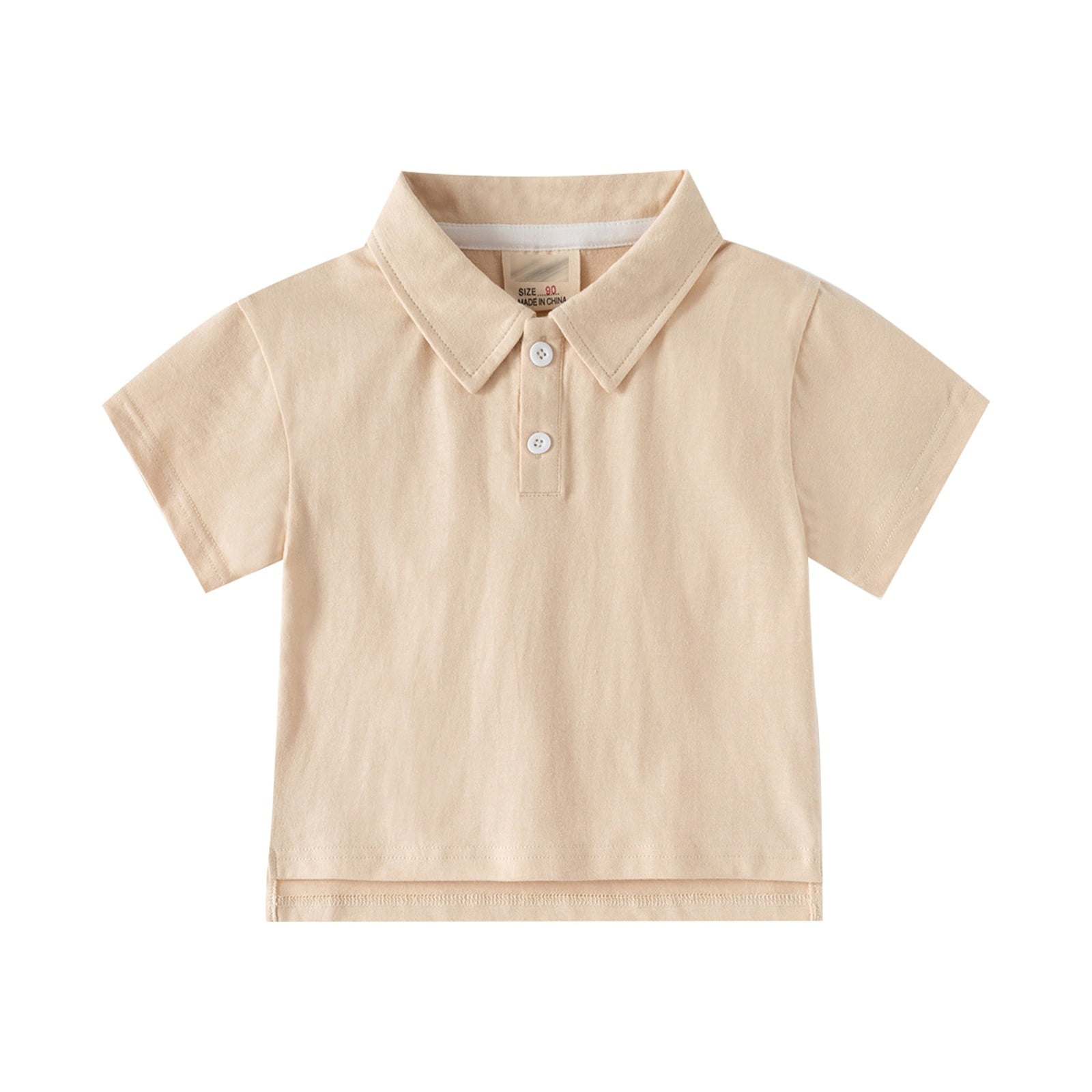 Kid Boys Polo Shirt Beige School Uniform Shirts Kids Collar Shirts Boys ...