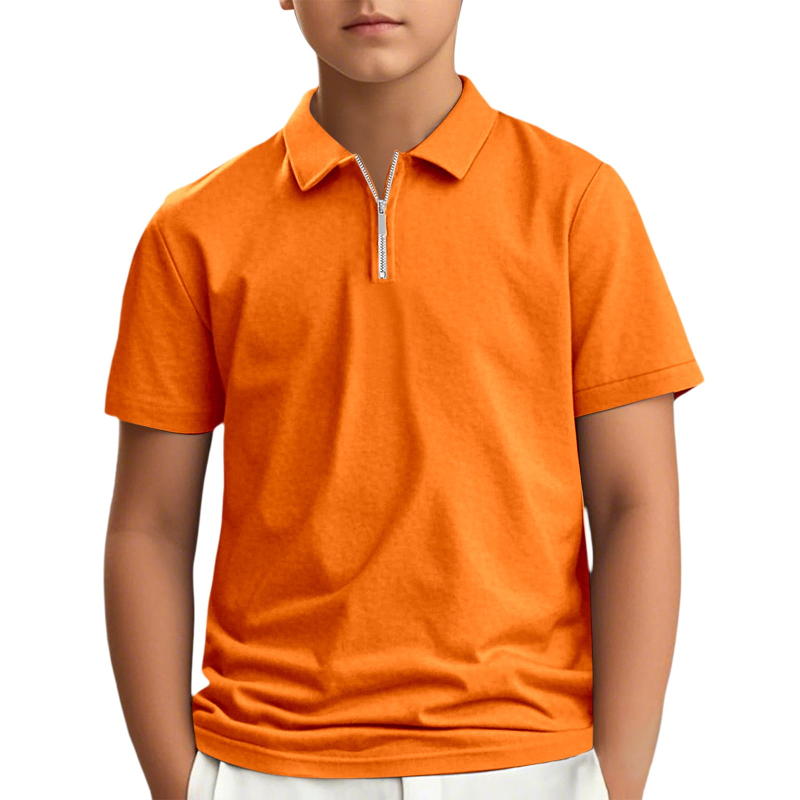 Kid Boys Polo Shirt Orange Uniform Shirts for Boys Rugby Shirts with ...