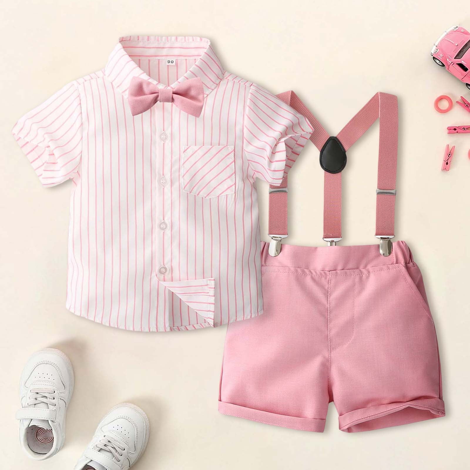 Kid Boys Semi Formal Outfit Dress Shirt Suspenders Pants Children's Day ...