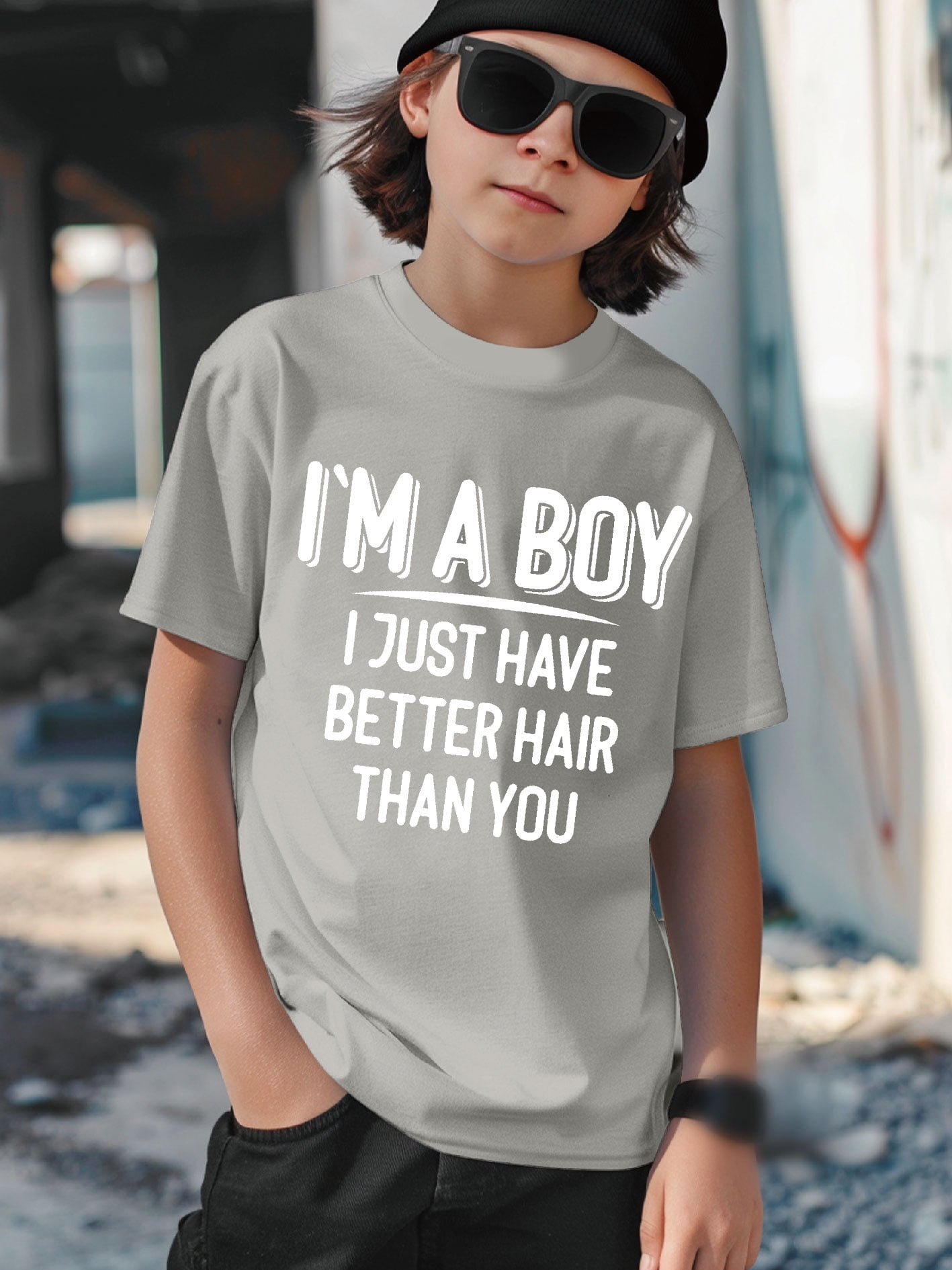 Kid Boys Tops "I'm A Boy I Just Have Better Hair Than You" Casual ...