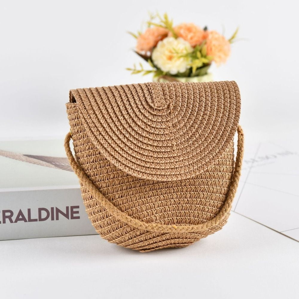 Kid Children Fashion Rattan Woven Shell Shape Handbag Straw Handbag ...