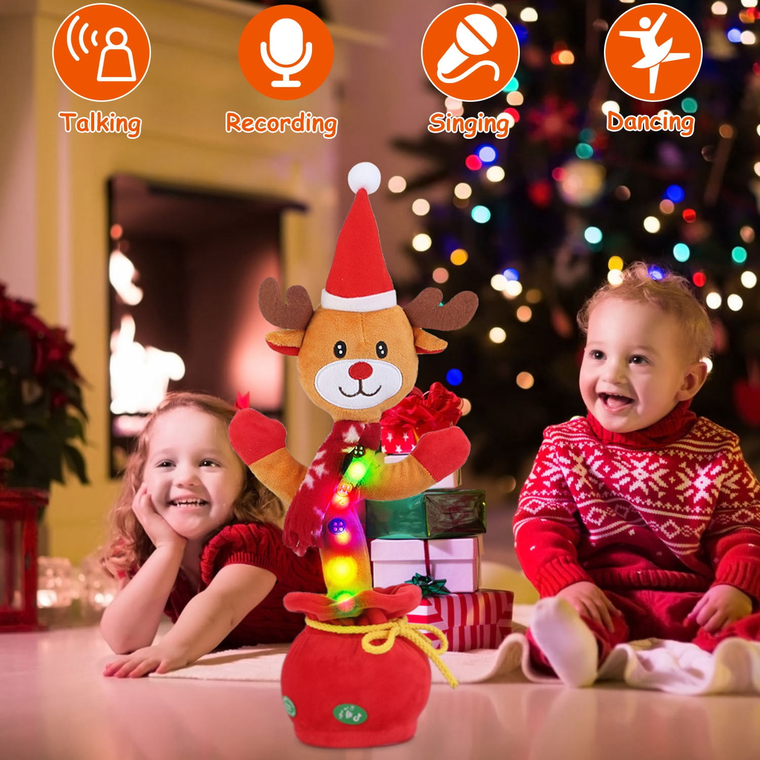 Kid Christmas Electric Dance Interactive Toy, Sing Song Whirling ...