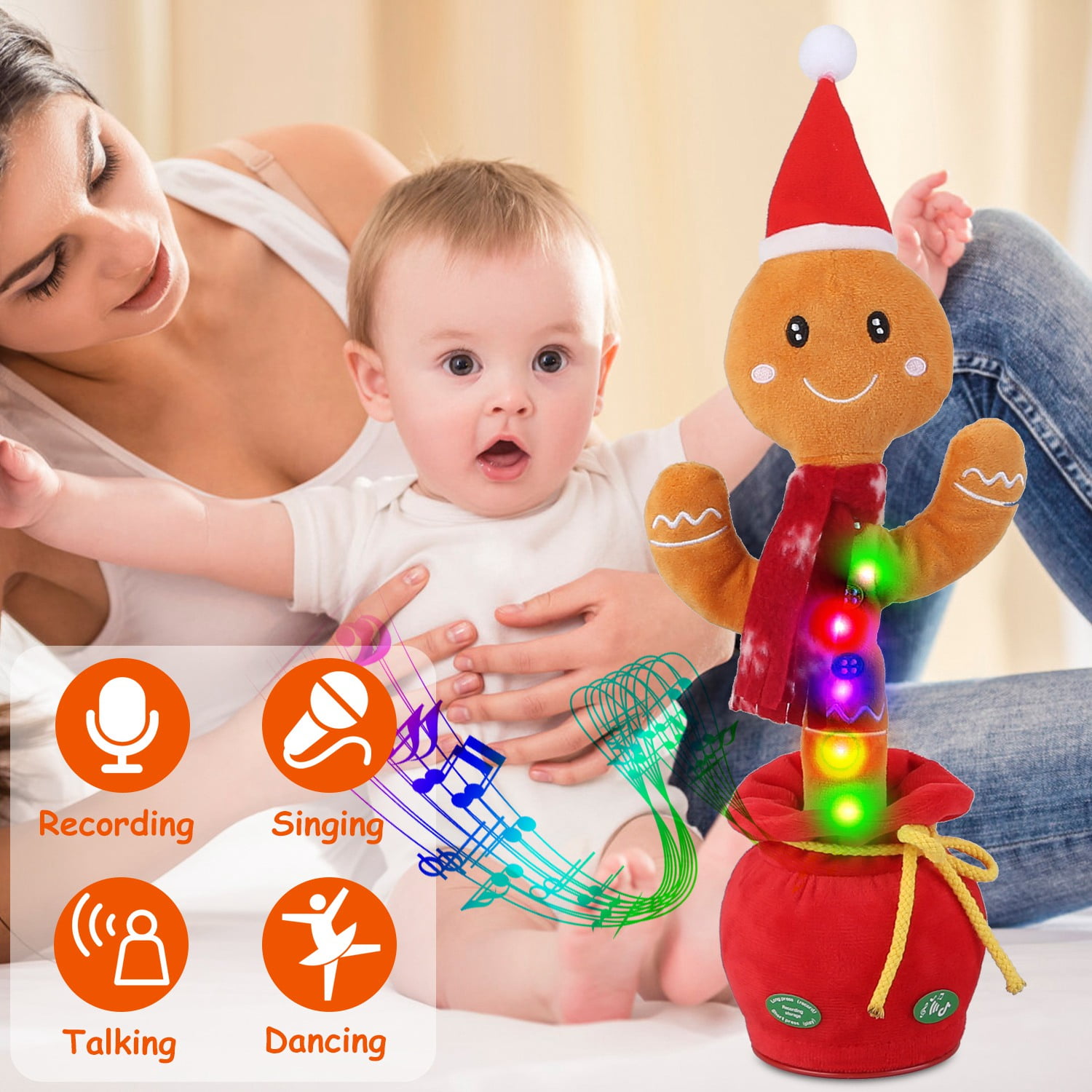 Kid Christmas Electric Dance Interactive Toy, Sing Song Whirling ...