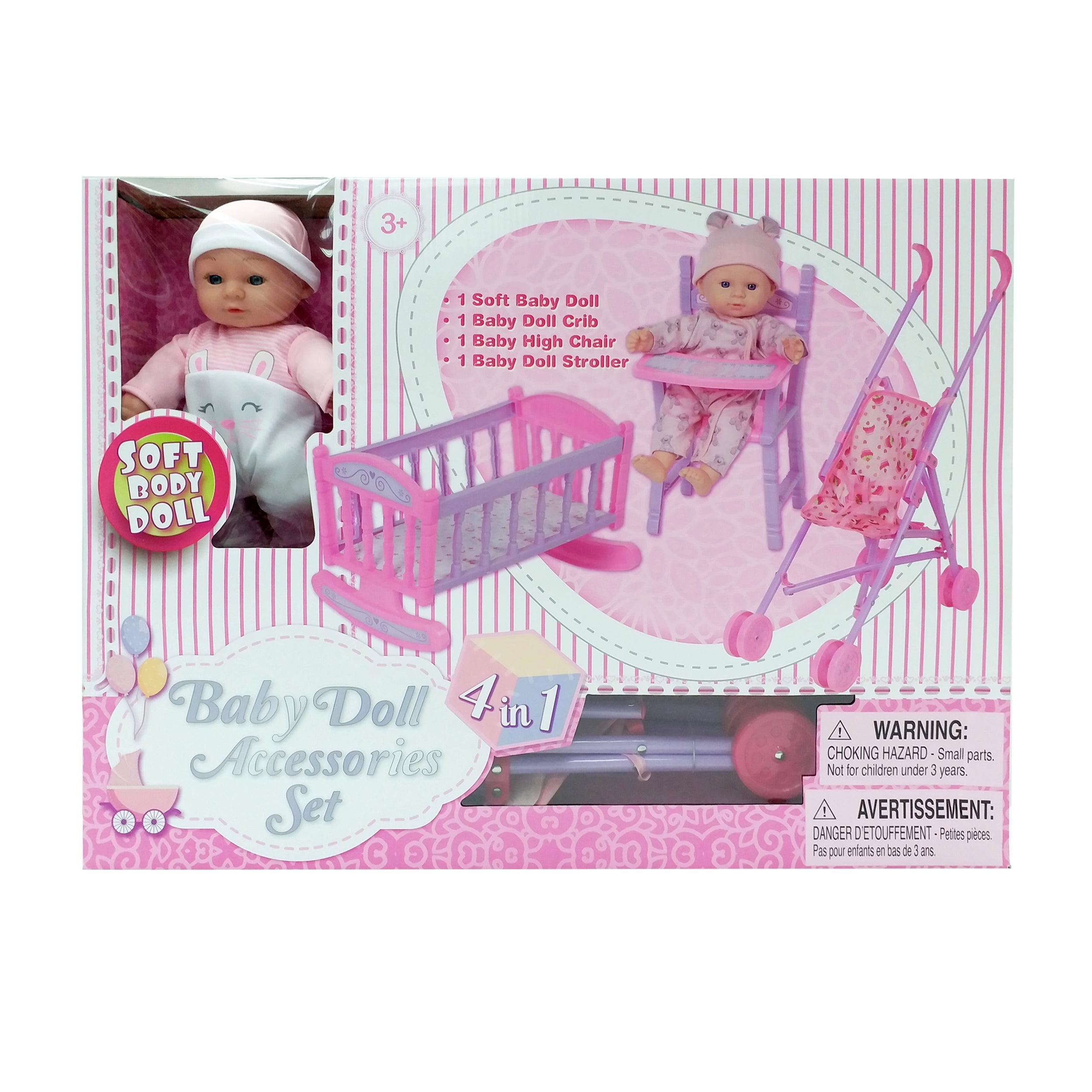 Kid Concepts KK13022M 13" Soft body Doll 4 in 1 Set - Walmart.com