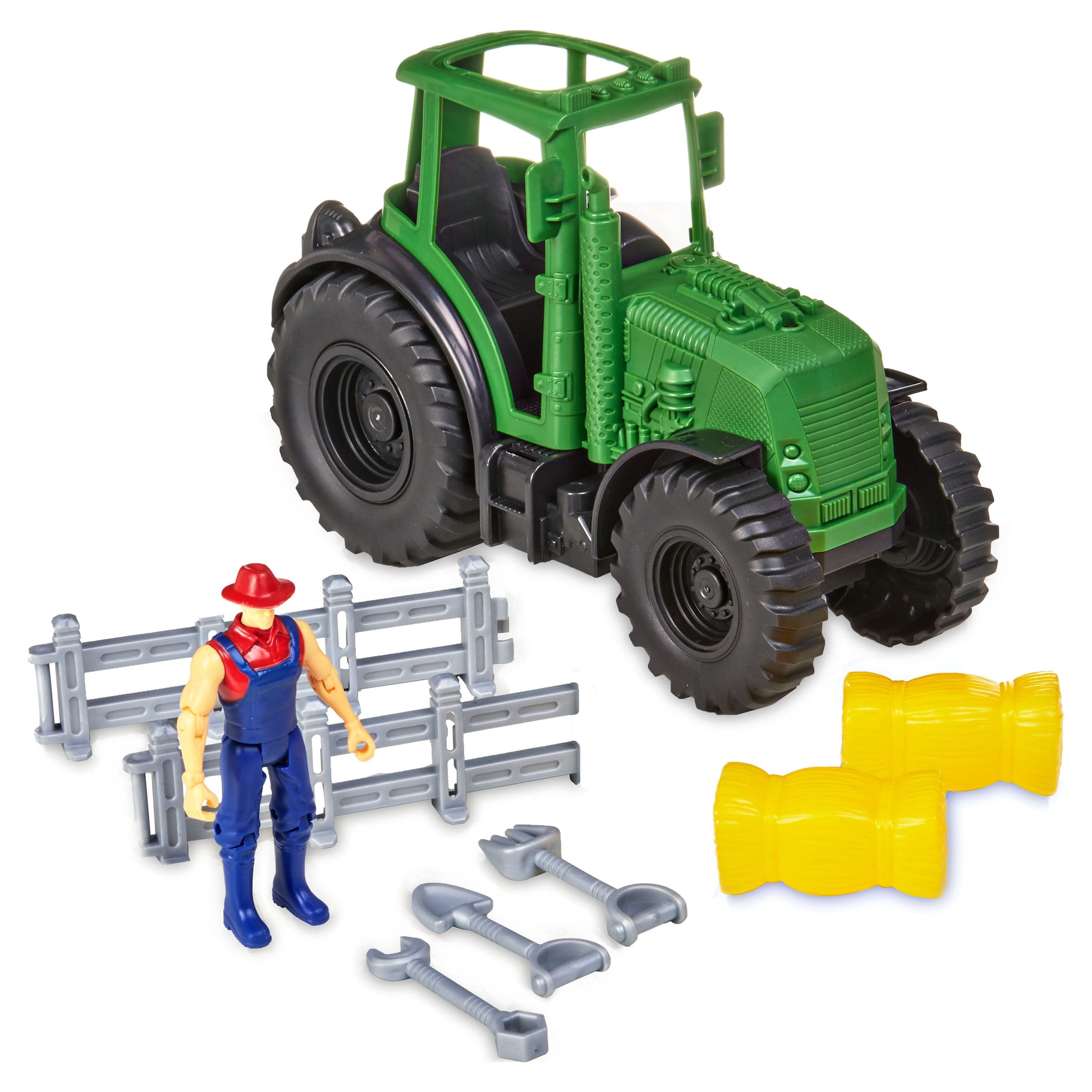 Kid Connection Farm Tractor Play Set, 9 Pieces with Vehicle, Tools, and ...