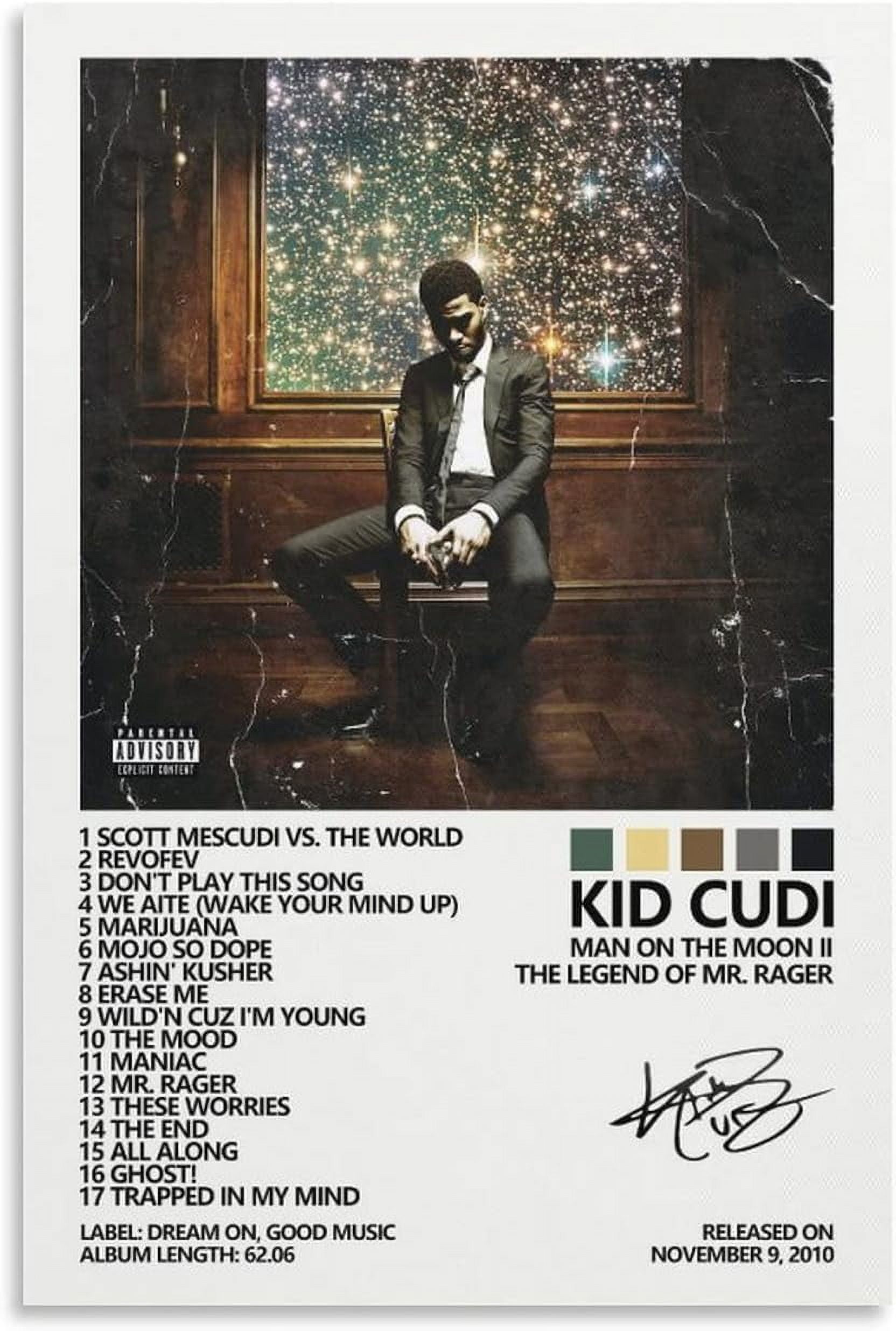 Kid Cudi Poster Man On The Moon Album Cover Poster for Room Aesthetic ...